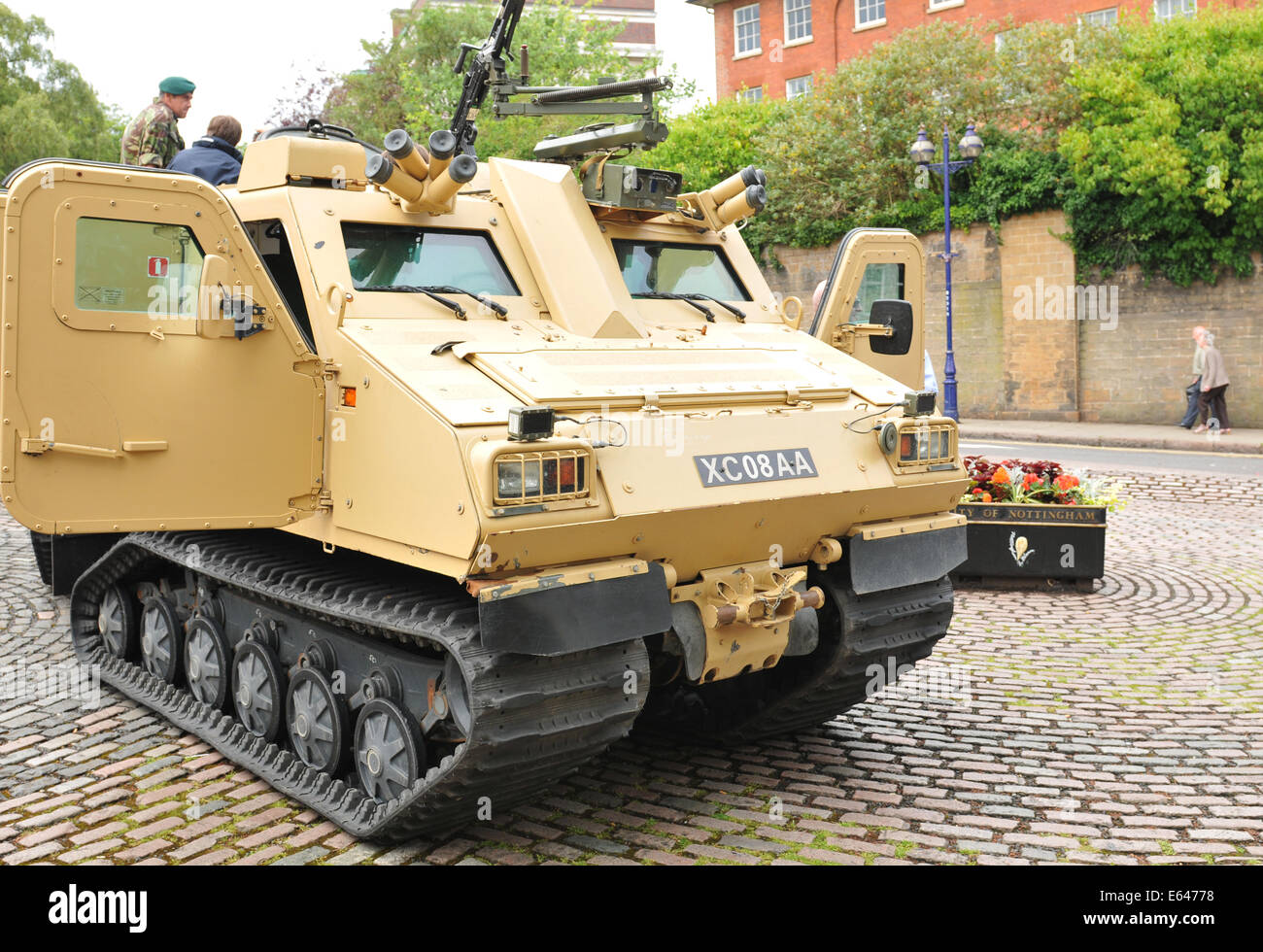 NOTTINGHAM, UK - MAY 25, 2011: Tank on display at the Armed Forces Day ...