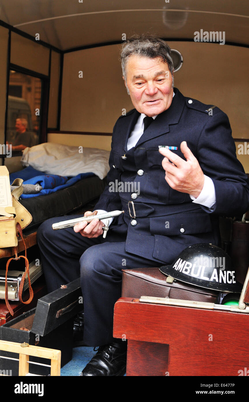 NOTTINGHAM, UK - MAY 7, 2011: World War II veteran talking to the ...