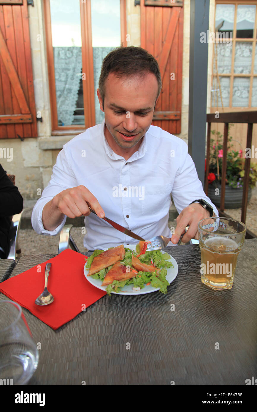 Man eating dinner Stock Photo - Alamy