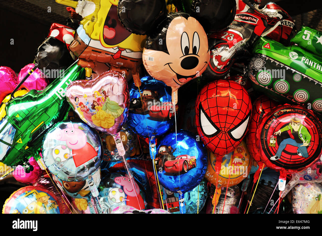 PARIS, FRANCE - JUNE 25, 2011: Colorful balloons depicting famous ...