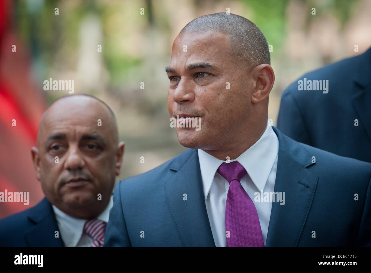 Manhattan, New York, USA. 13th Aug, 2014. Livery cab activist FERNANDO ...