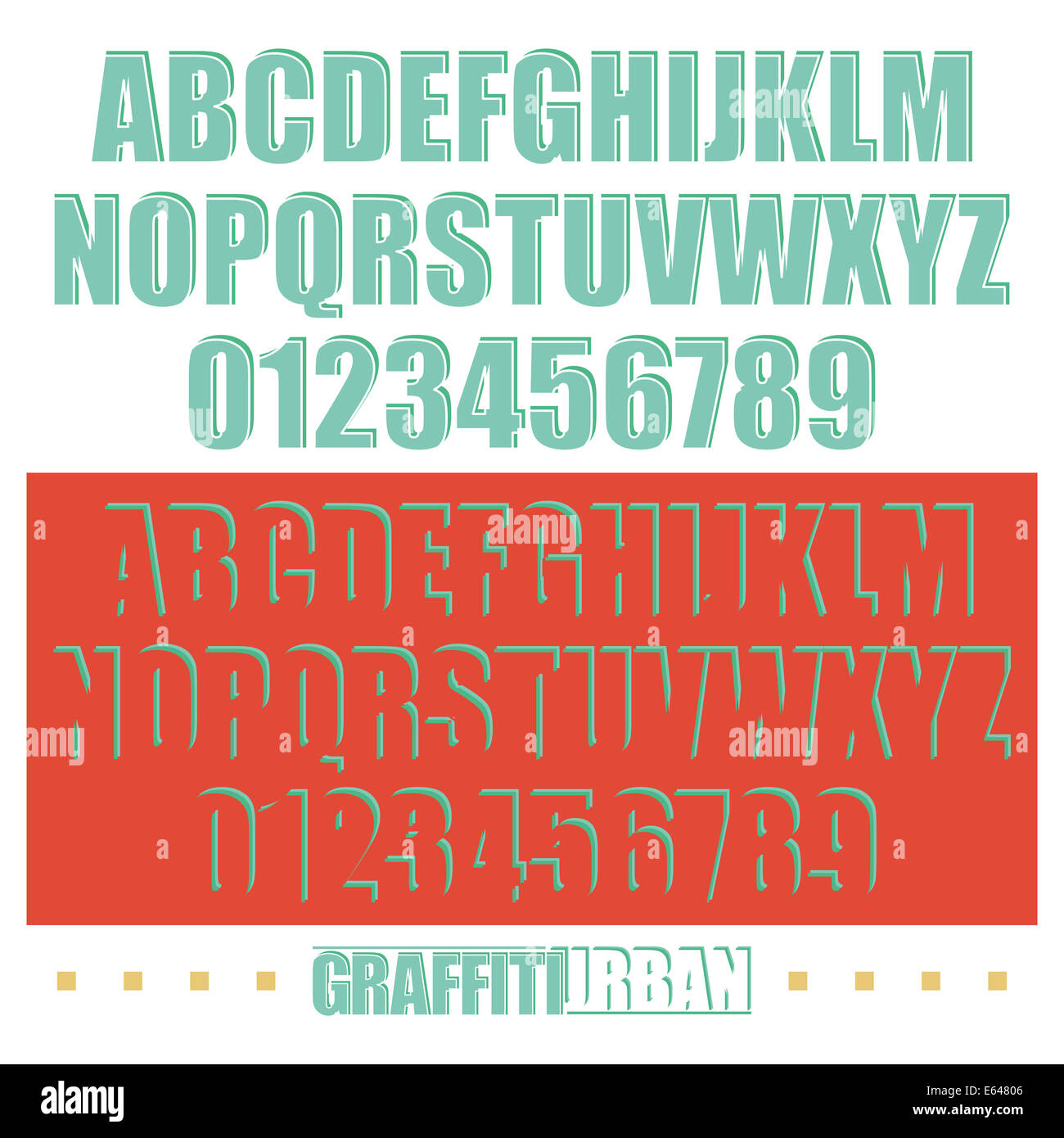 two sets of alphabet fonts and digit symbols Stock Photo - Alamy