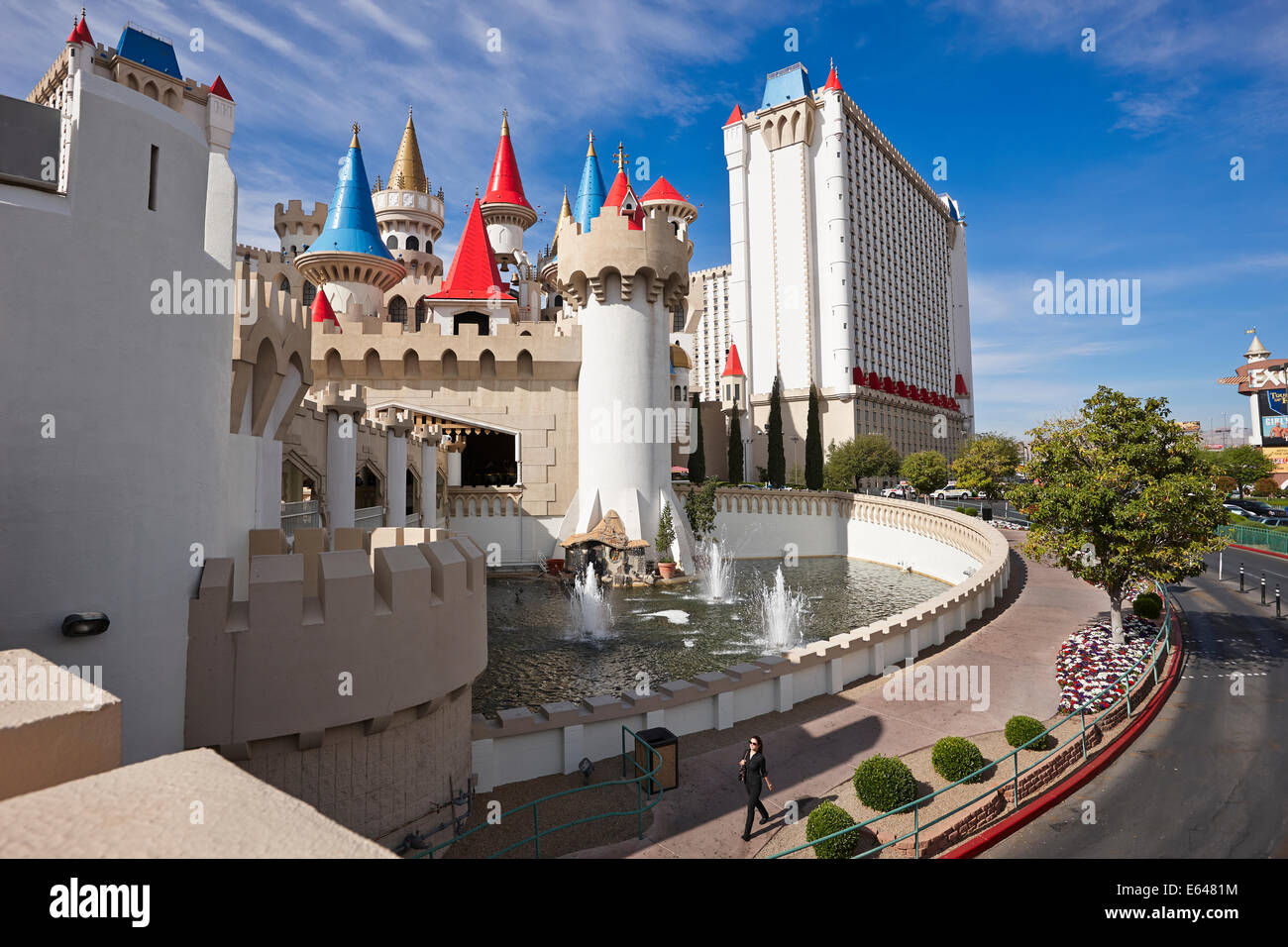 Exterior view of the Excalibur Hotel & Casino built to resemble a ...