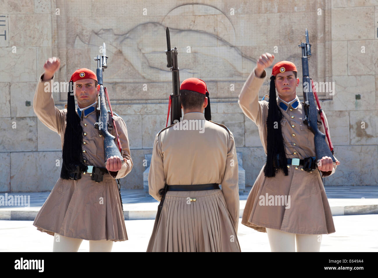 Changing of the Guard, Evzone Guards, Syntagma Square Athens Greece ...