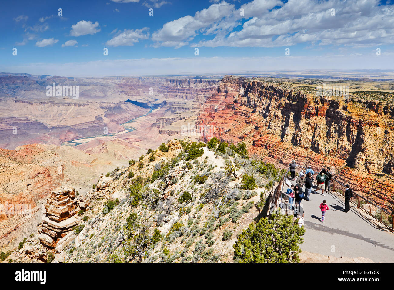Scenic view of the Grand Canyon and Colorado river from the Grand Canyon South Rim. Arizona, USA ...