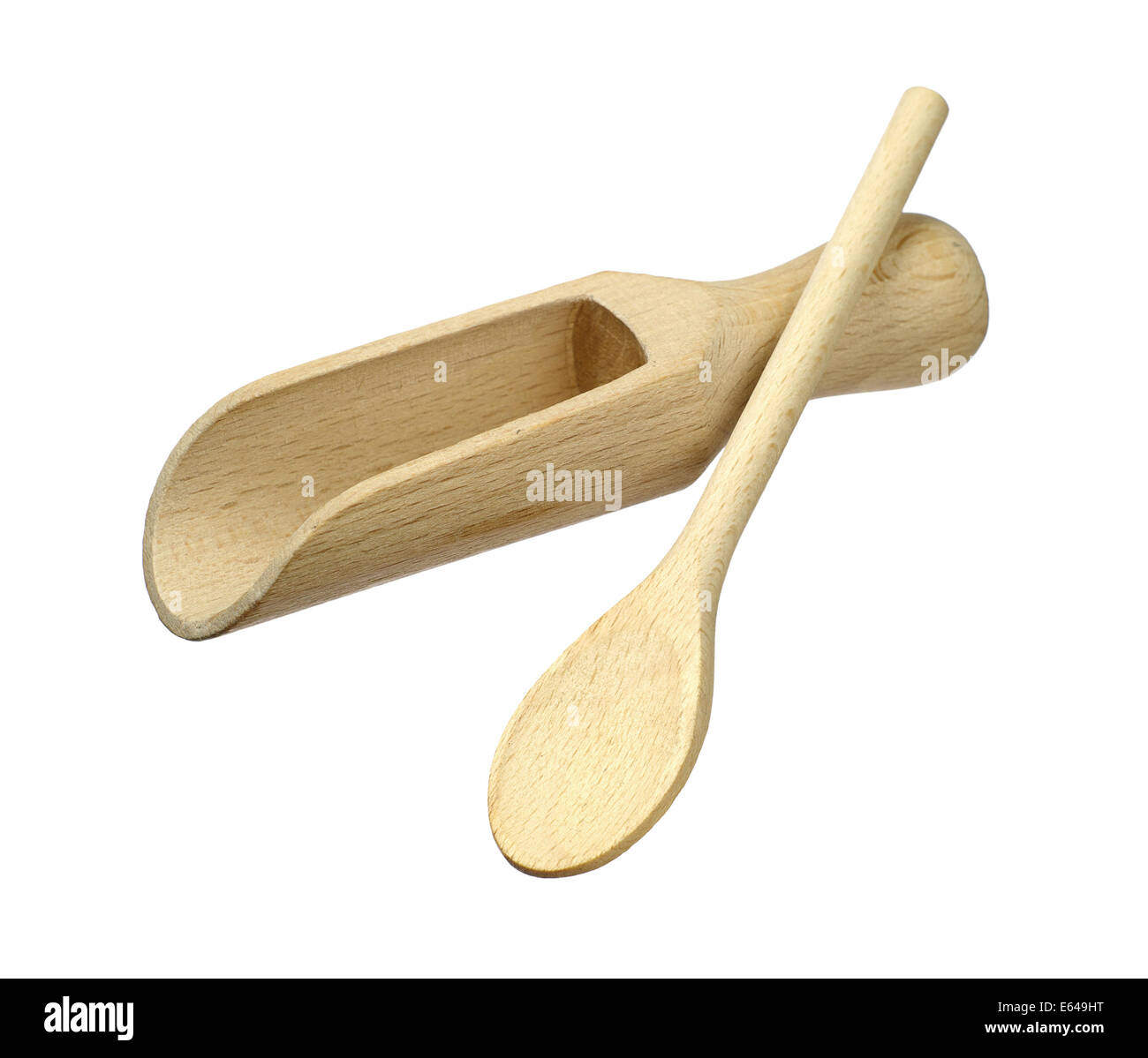 Two wooden spoon isolated on white Stock Photo - Alamy