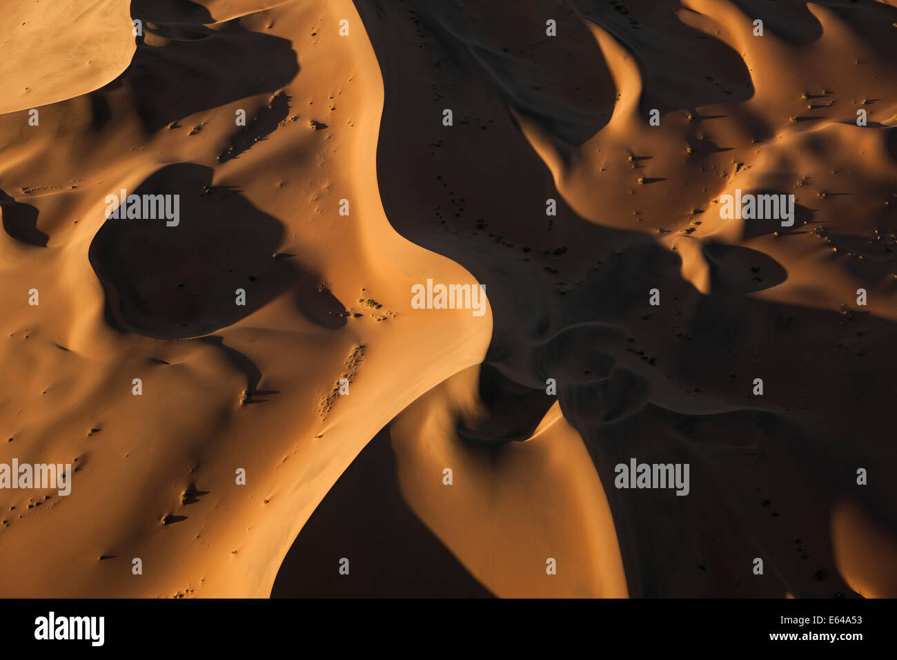 Aerial view over sand dunes, Namib Desert, Namibia Stock Photo - Alamy