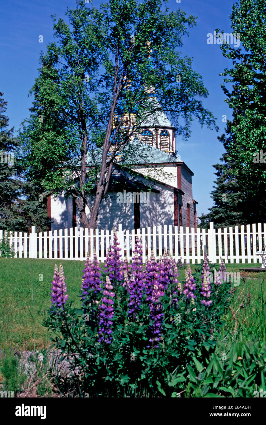 Holy Assumption Russian Orthodox Church,Kenai,Alaska Stock Photo - Alamy
