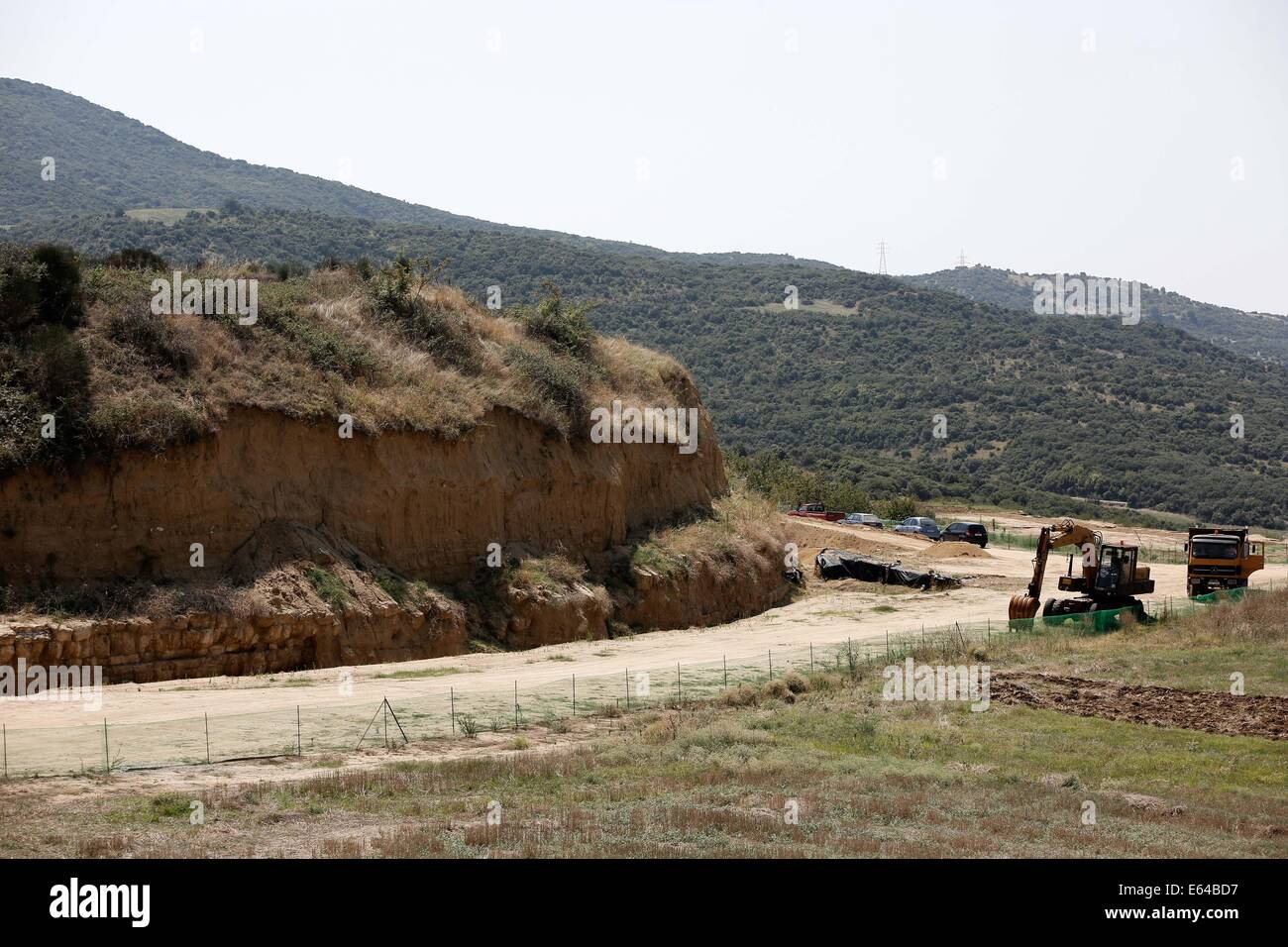 Amphipolis, Greece. 14th Aug, 2014. A partial view of the site where ...