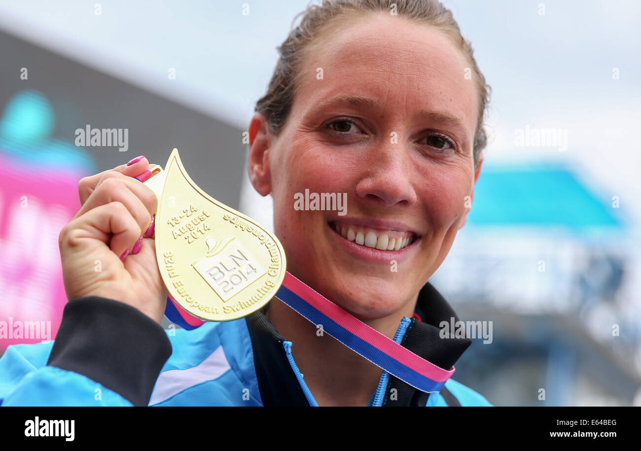 Berlin, Germany. 14th Aug, 2014. Isabelle Haerle of Germany displays ...