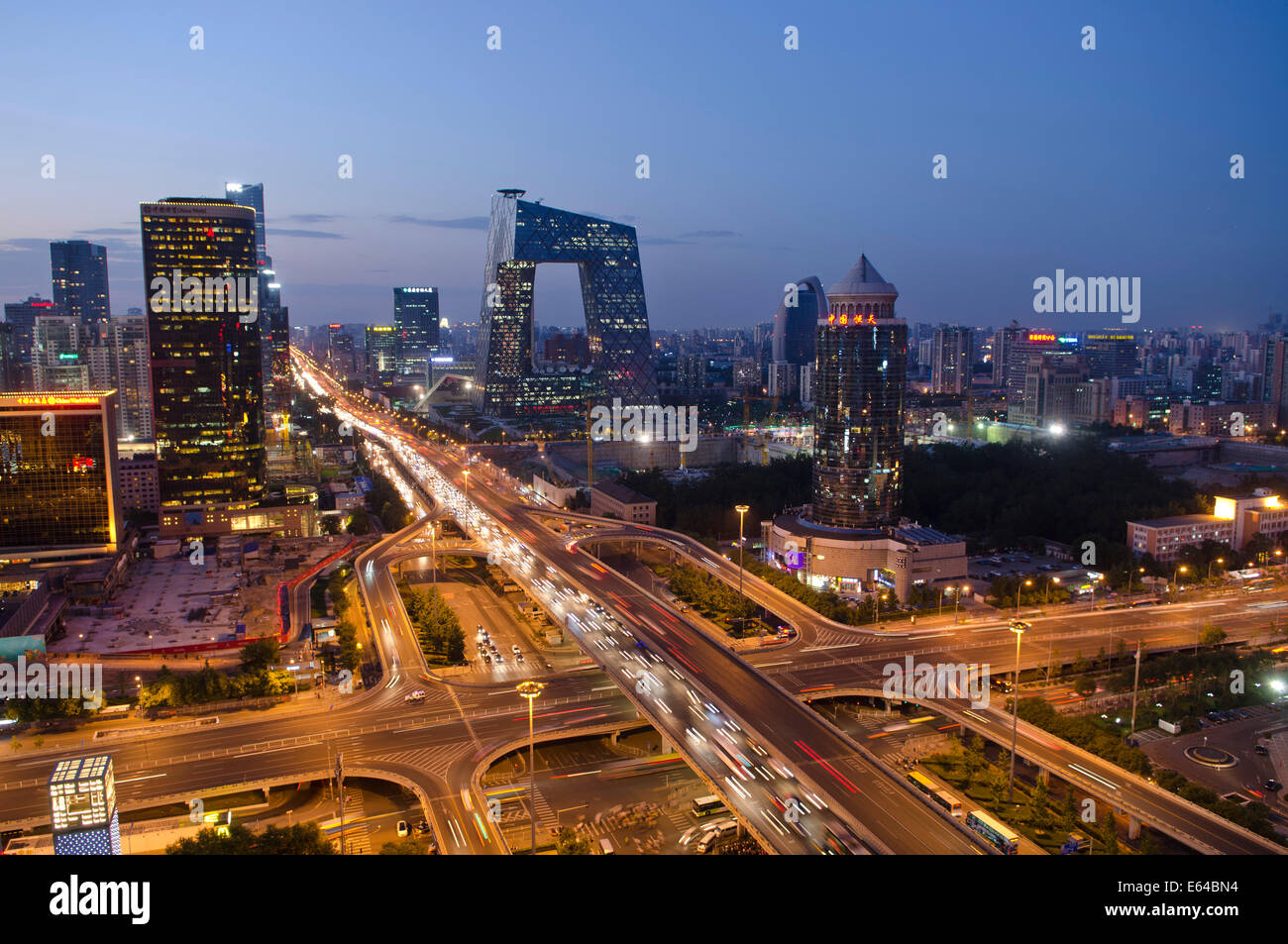 Beautiful wide angle view of the skyline of the Chinese capital city ...