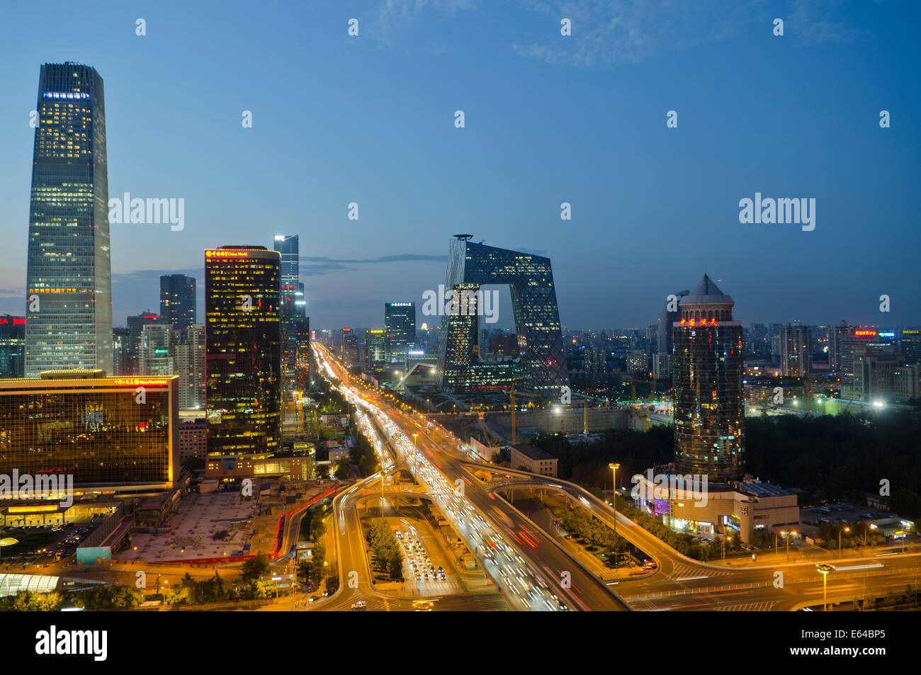 Beautiful wide angle view of the skyline of the Chinese capital city ...