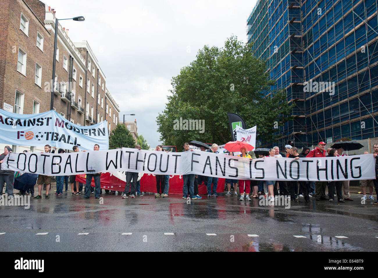 Portman Square, London, UK. 14th August 2014. Members of The Football ...