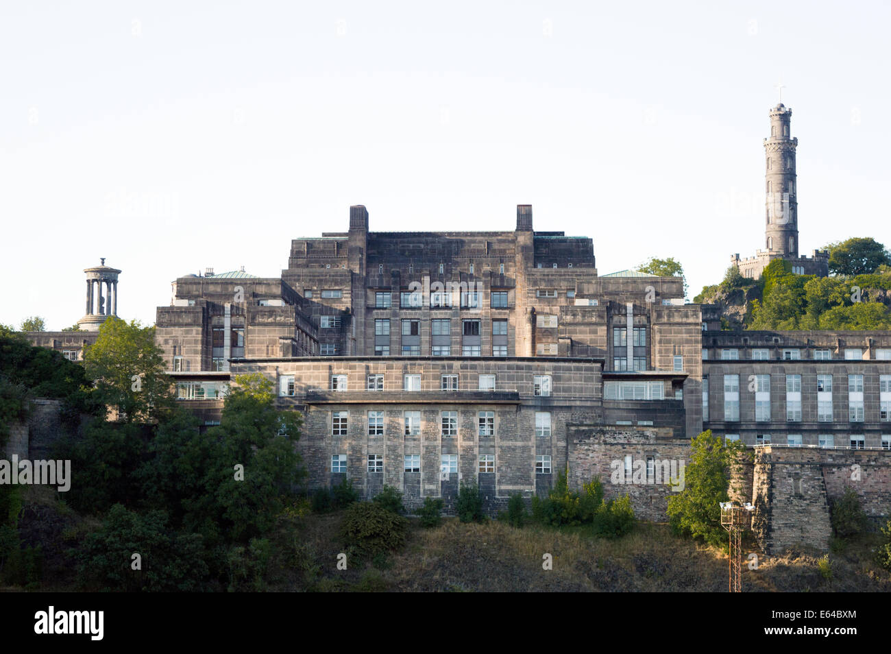 St Andrew's House with the Nelson and Dugald Stewart monuments of ...