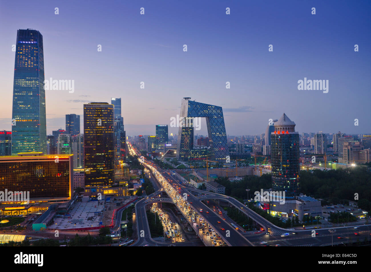 Beautiful wide angle view of the skyline of the Chinese capital city ...