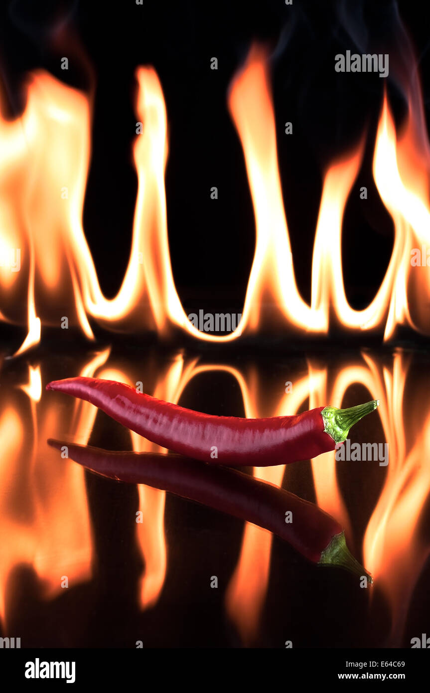 Hot chili pepper flames hi-res stock photography and images - Alamy