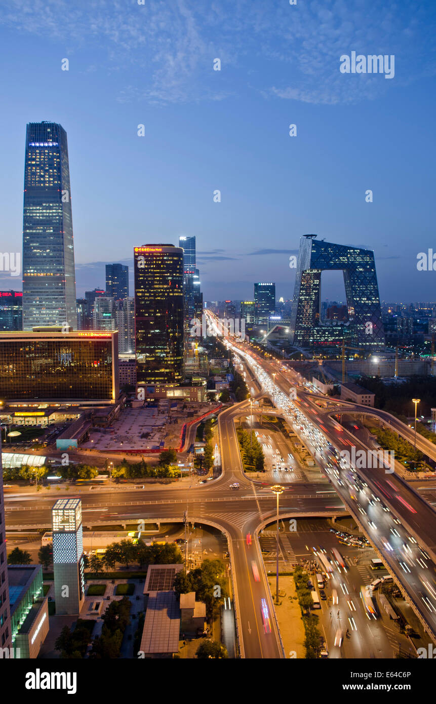 Beautiful wide angle view of the skyline of the Chinese capital city ...