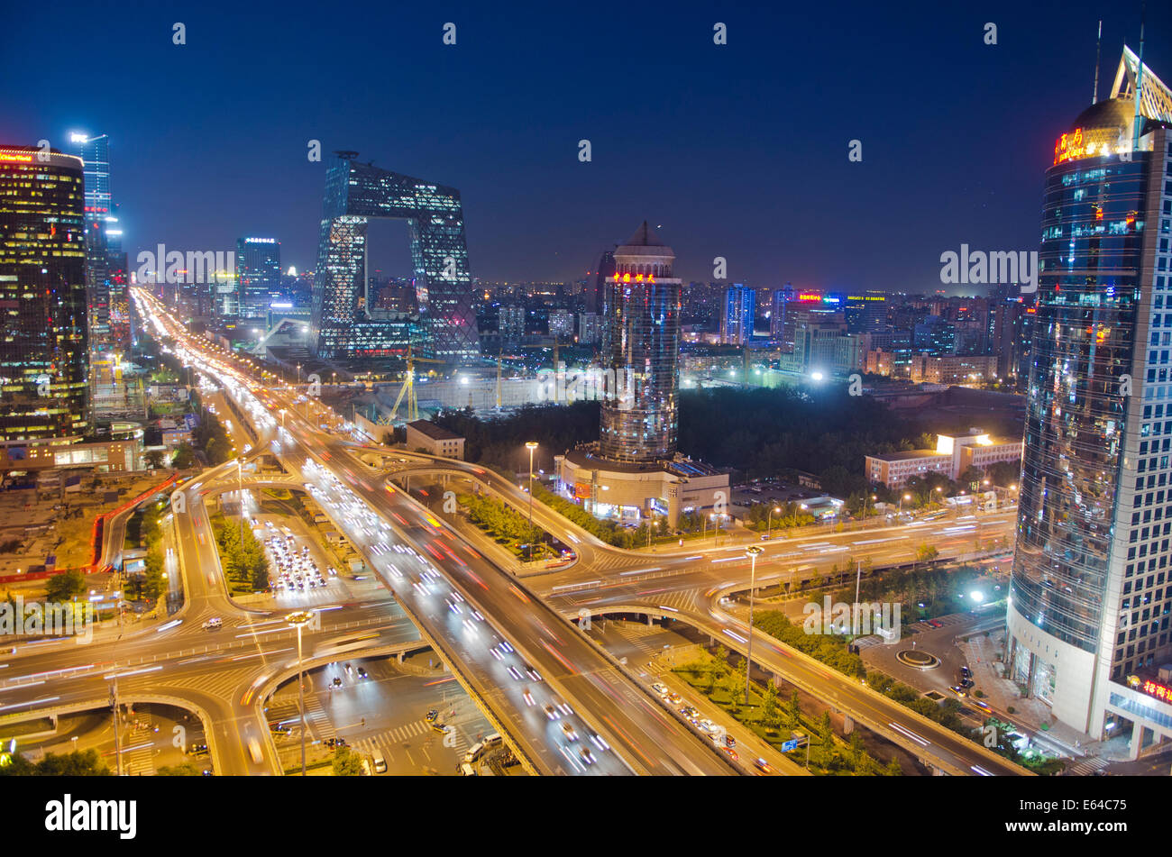 Beautiful wide angle view of the skyline of the Chinese capital city ...