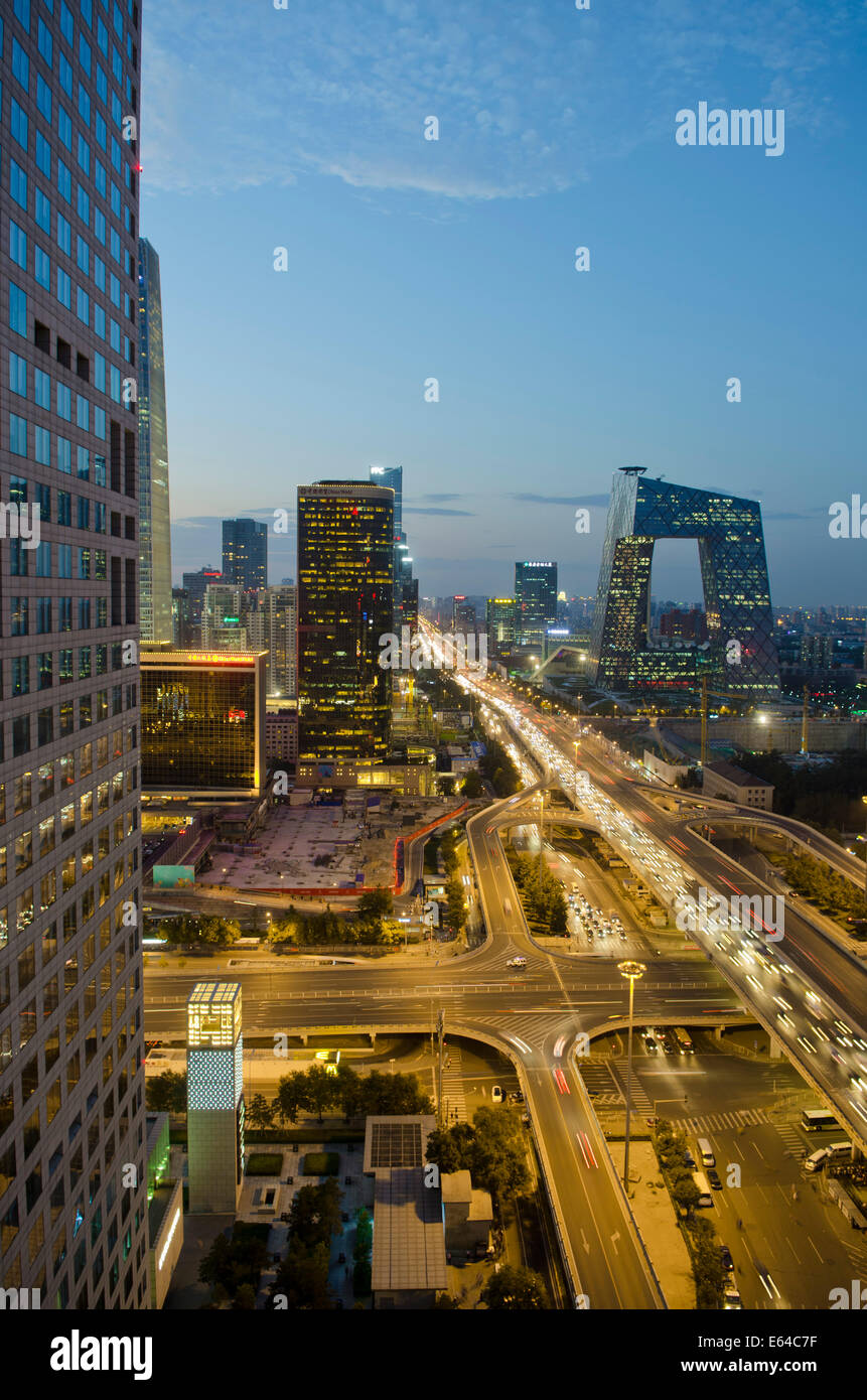Beautiful wide angle view of the skyline of the Chinese capital city ...