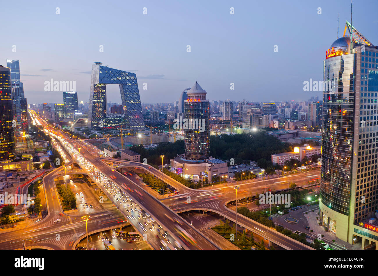 Beautiful wide angle view of the skyline of the Chinese capital city ...