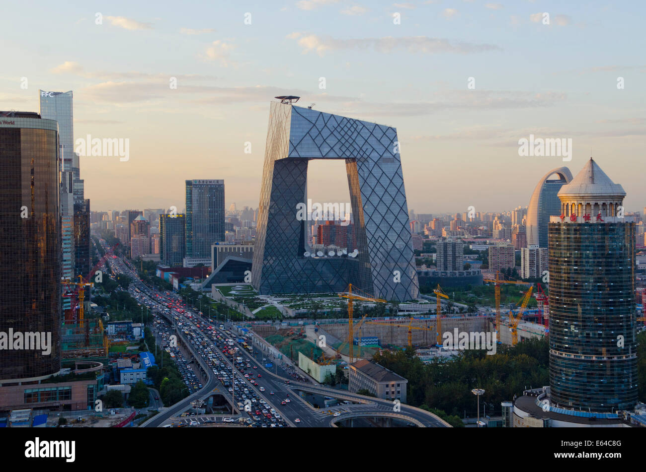 Beautiful wide angle view of the skyline of the Chinese capital city ...