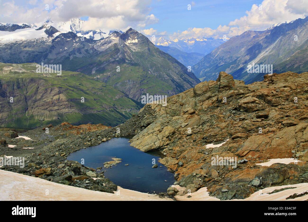 Beautiful Alpine mountain view on Swiss Alps Stock Photo - Alamy