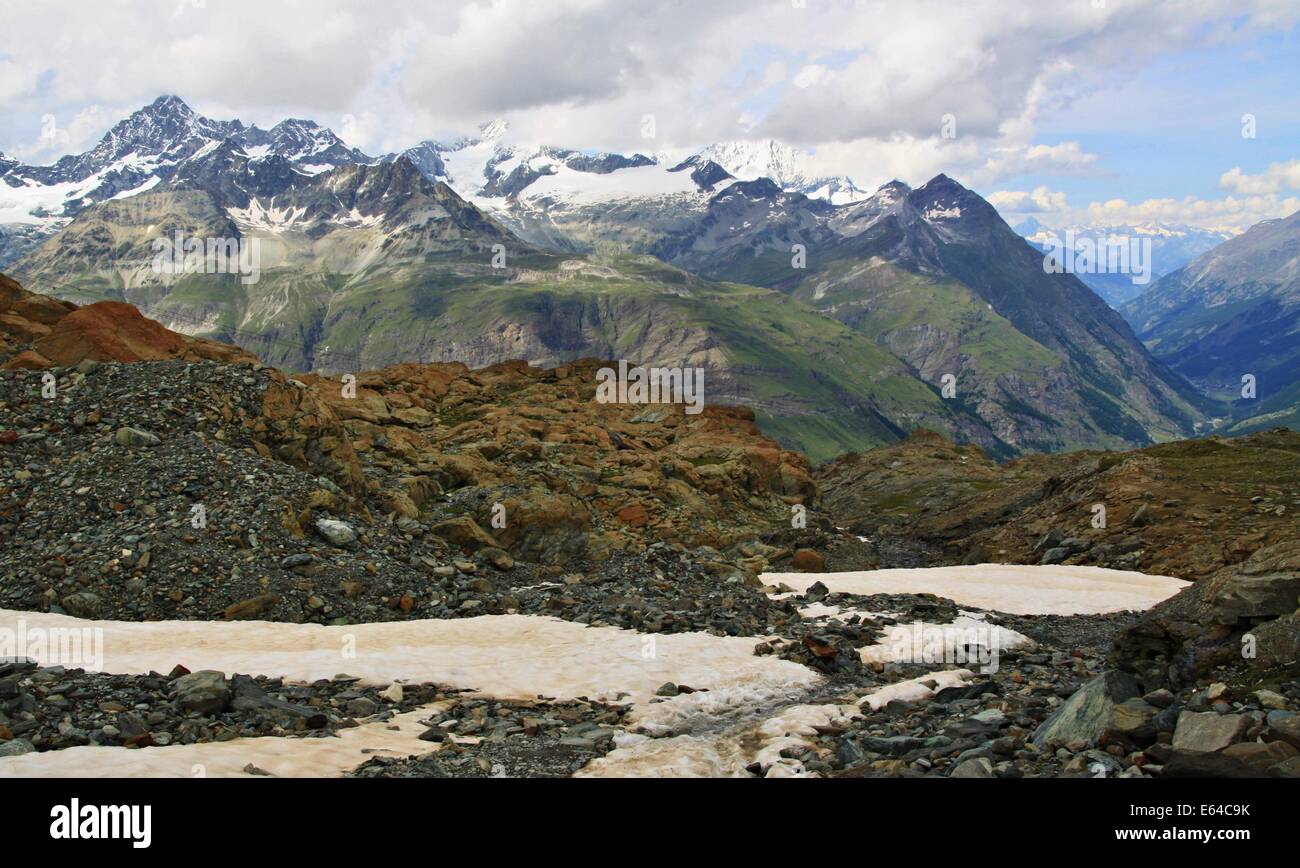 Beautiful Alpine mountain view on Swiss Alps Stock Photo - Alamy