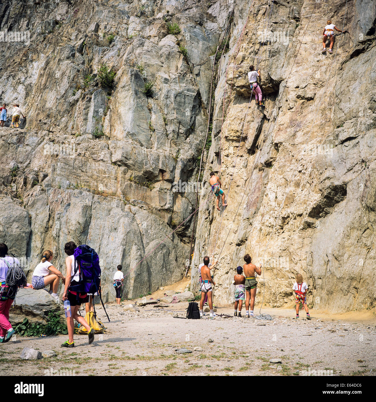 Rock climbing school Chamonix Savoy French Alps France Stock Photo - Alamy