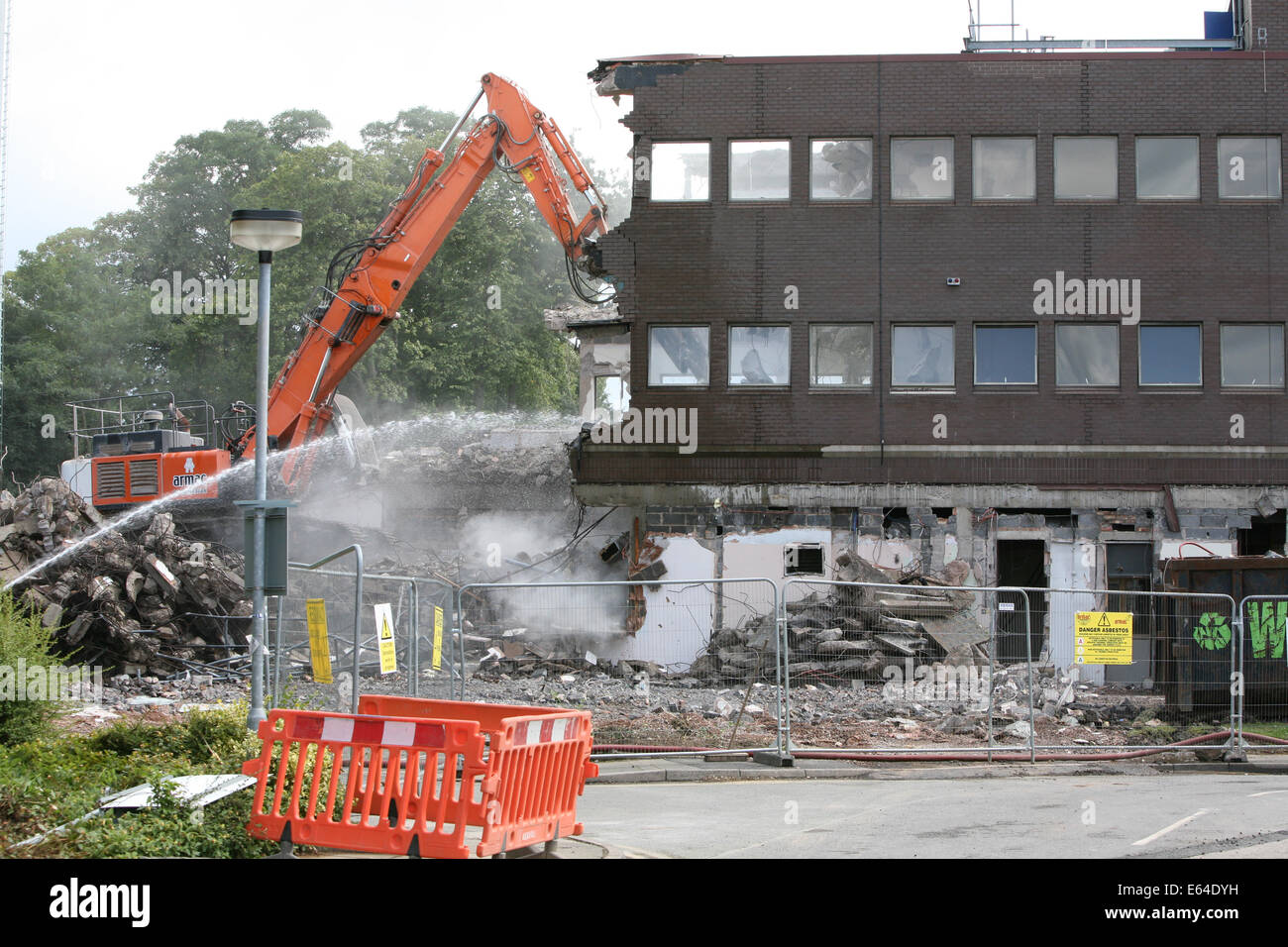 Demolition work begins on loughborough police station Stock Photo - Alamy