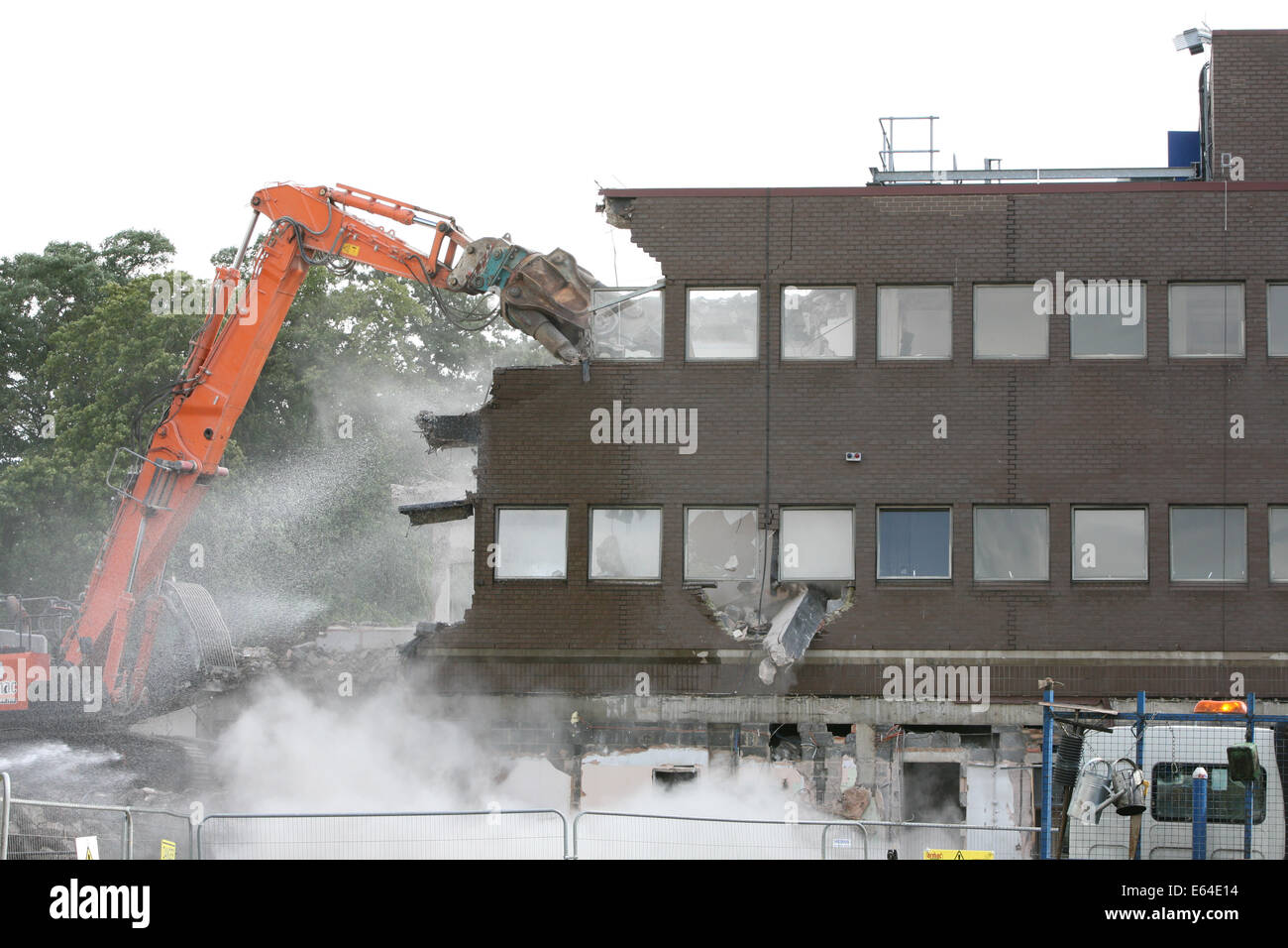 Demolition work begins on loughborough police station Stock Photo - Alamy