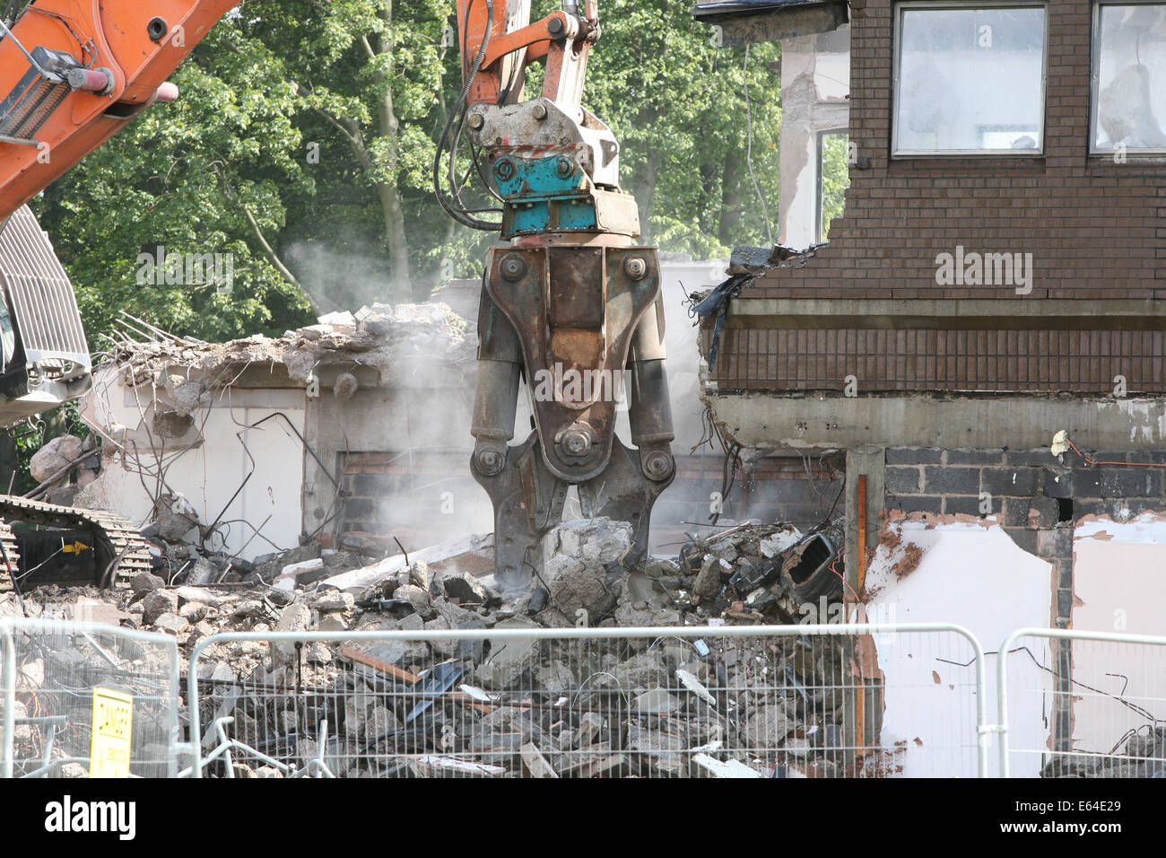Demolition work begins on loughborough police station Stock Photo - Alamy