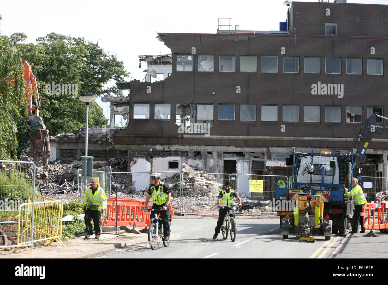 . Demolition work begins on loughborough police station Stock Photo - Alamy