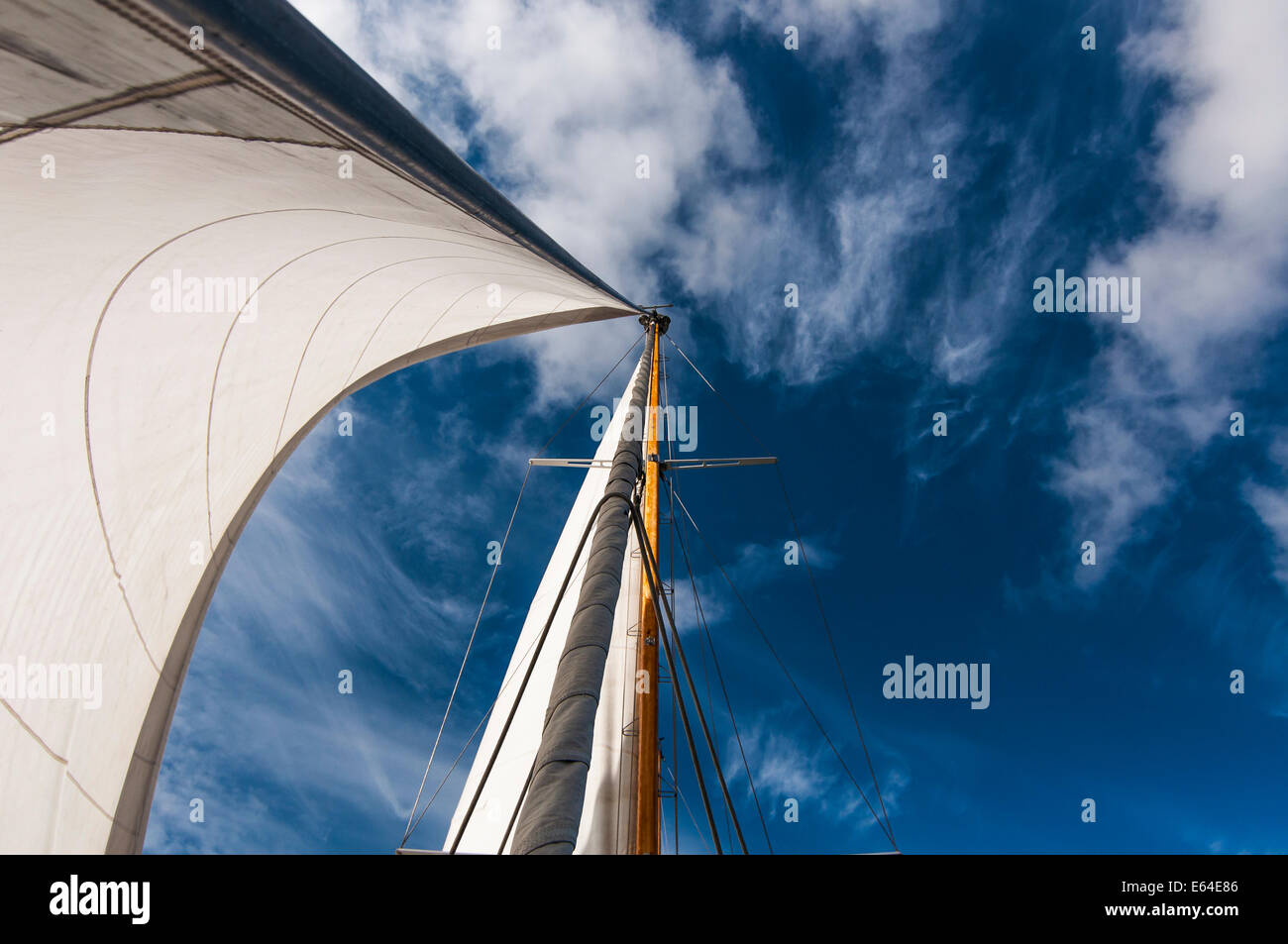 headsail against blue sky Stock Photo - Alamy