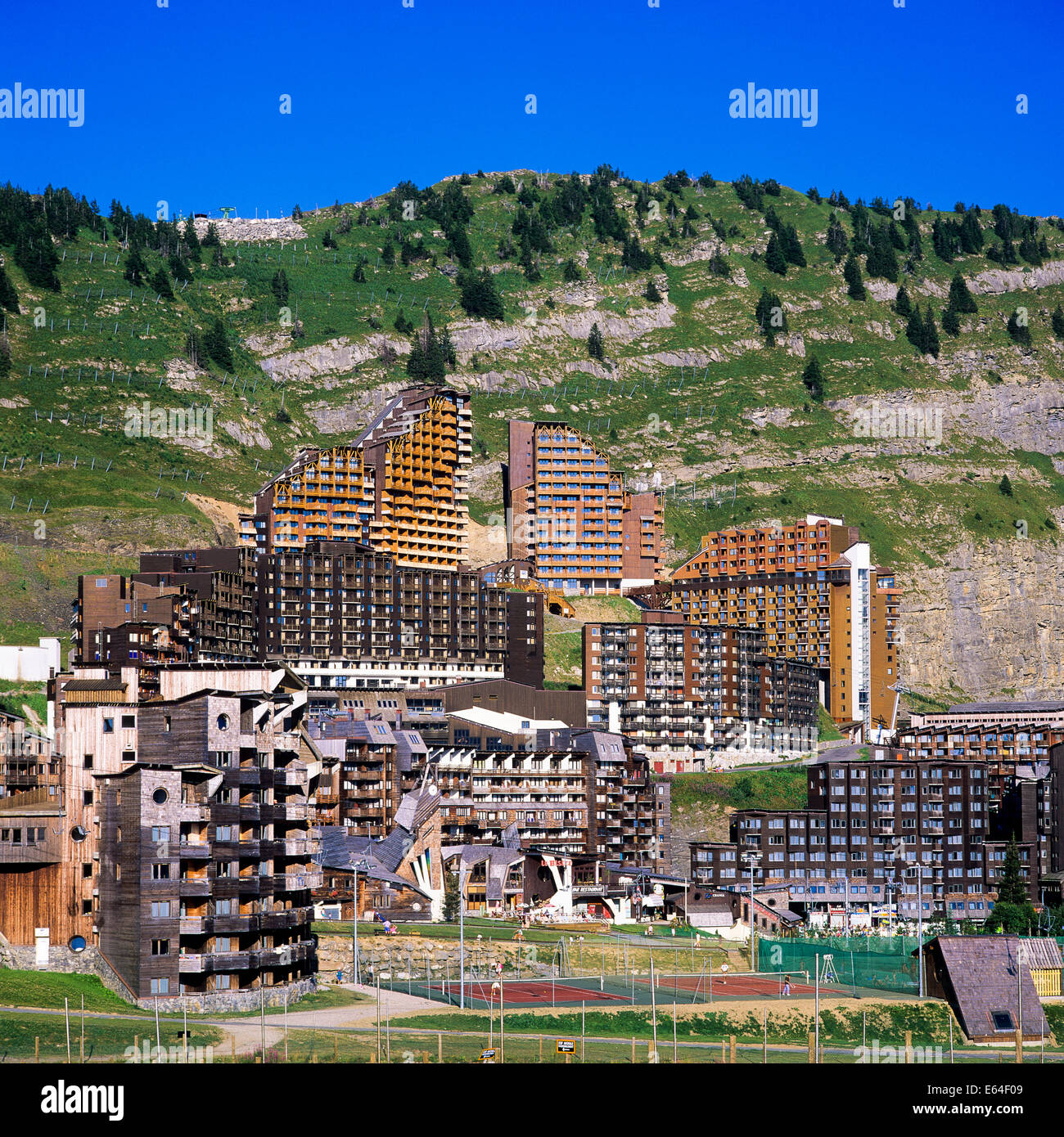 Avoriaz resort of Morzine Savoy French Alps France Europe Stock Photo ...