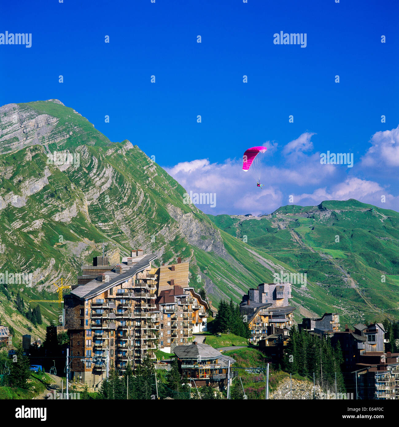Avoriaz resort of Morzine Savoy French Alps France Stock Photo - Alamy
