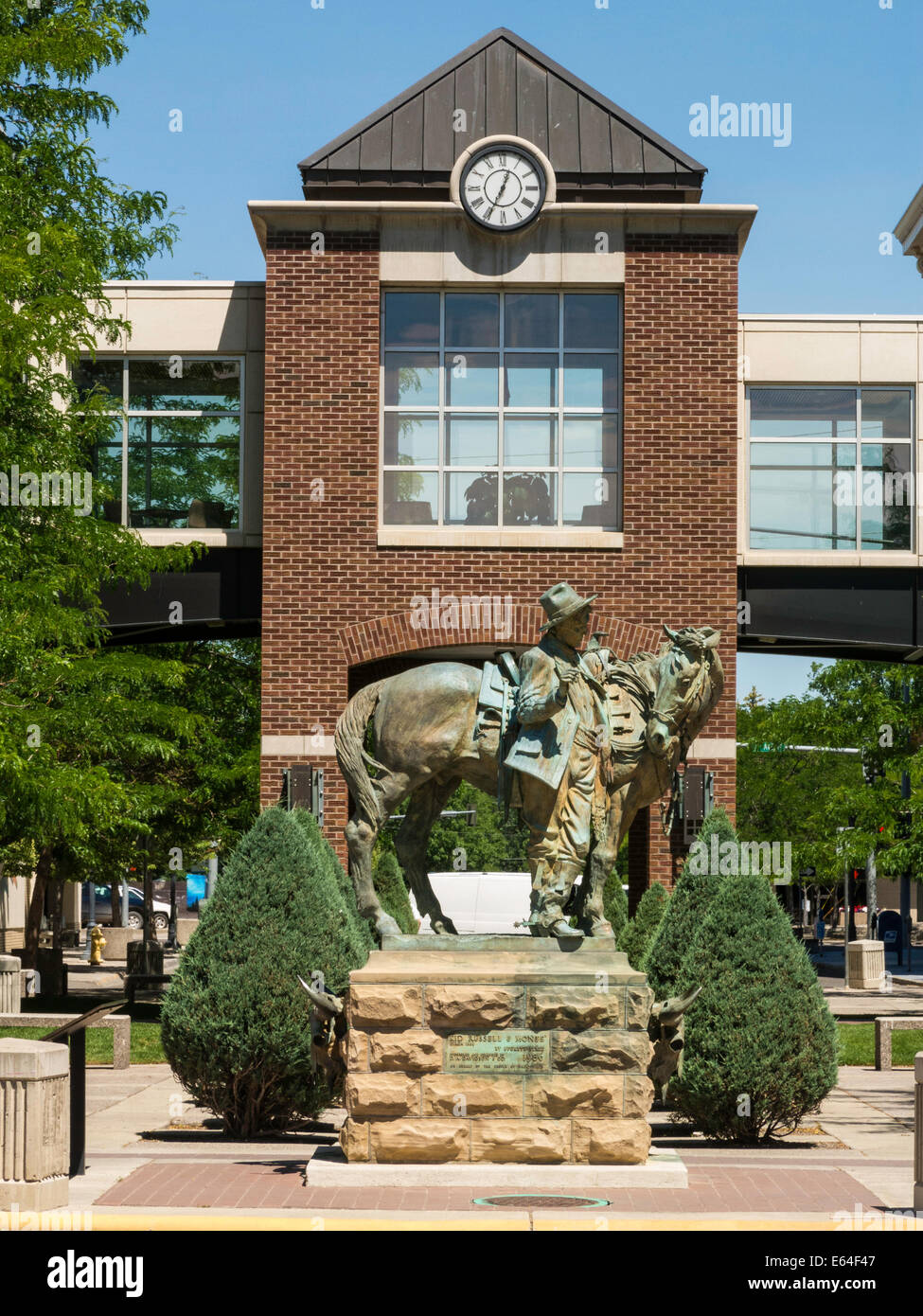 C.M. Russell Statue, Great Falls, MT Stock Photo - Alamy