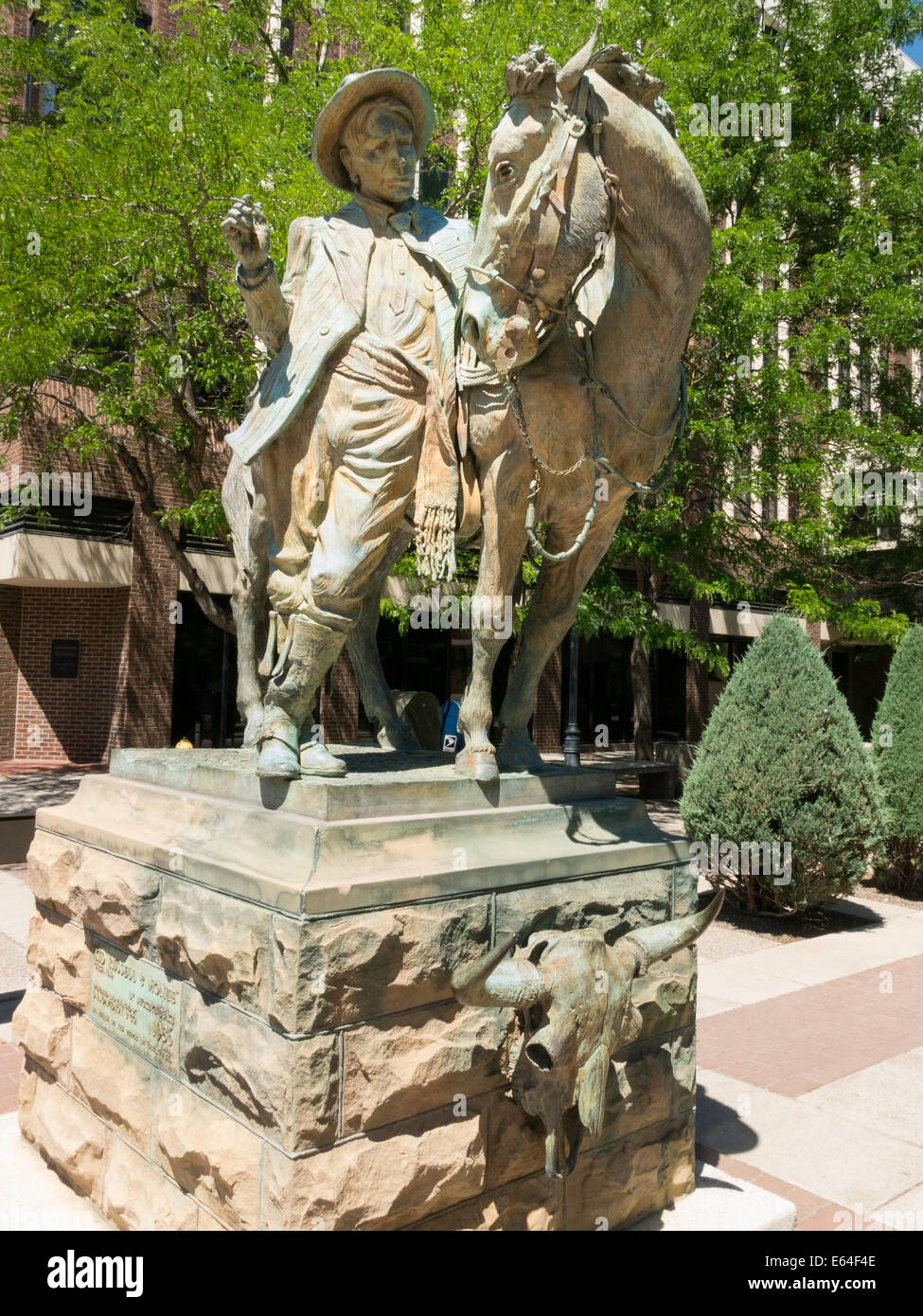 C.M. Russell Statue, Great Falls, MT Stock Photo - Alamy