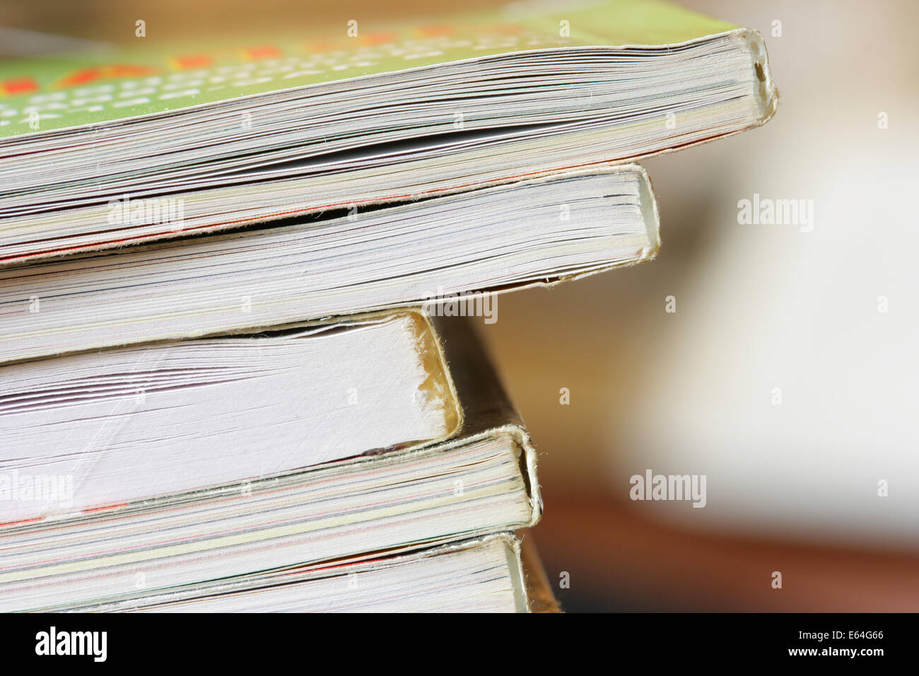 Stacked magazines super close-up Stock Photo - Alamy