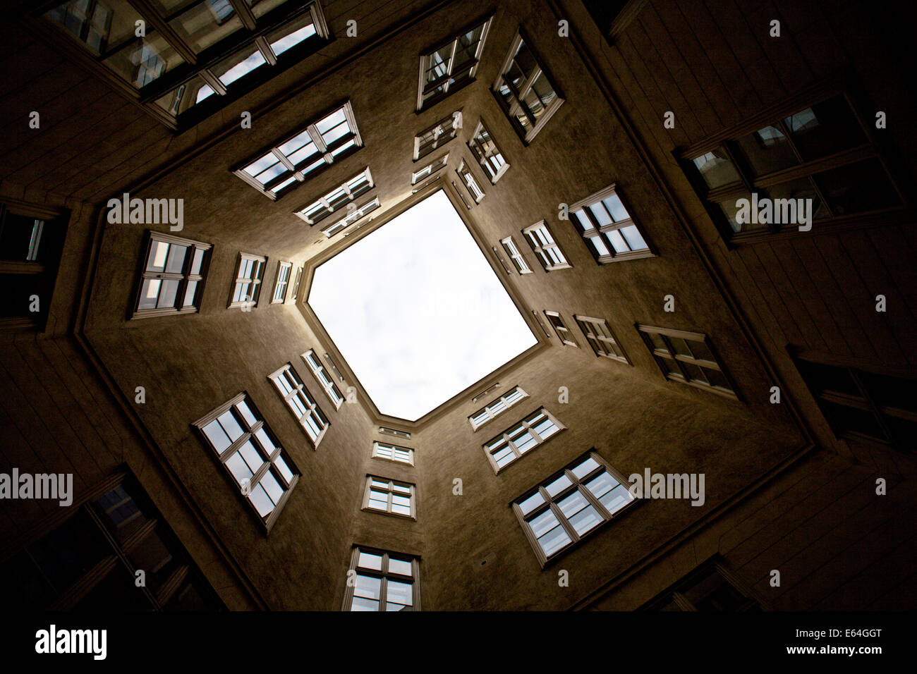 Light well in an apartment building, Vienna, Austria Stock Photo - Alamy