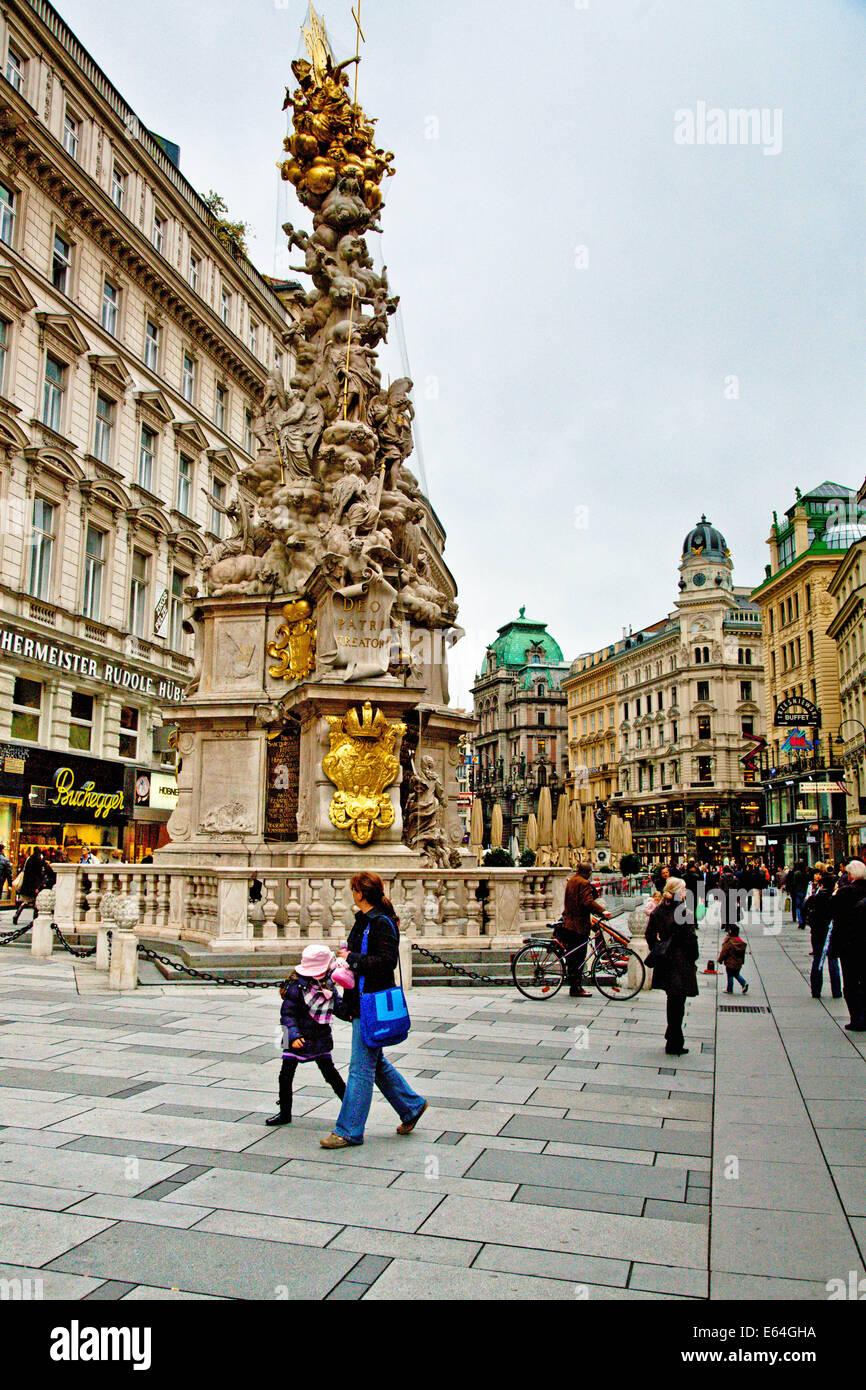 The Pestsäule or "Plague Column" (1683), Graben Strasse, Vienna ...
