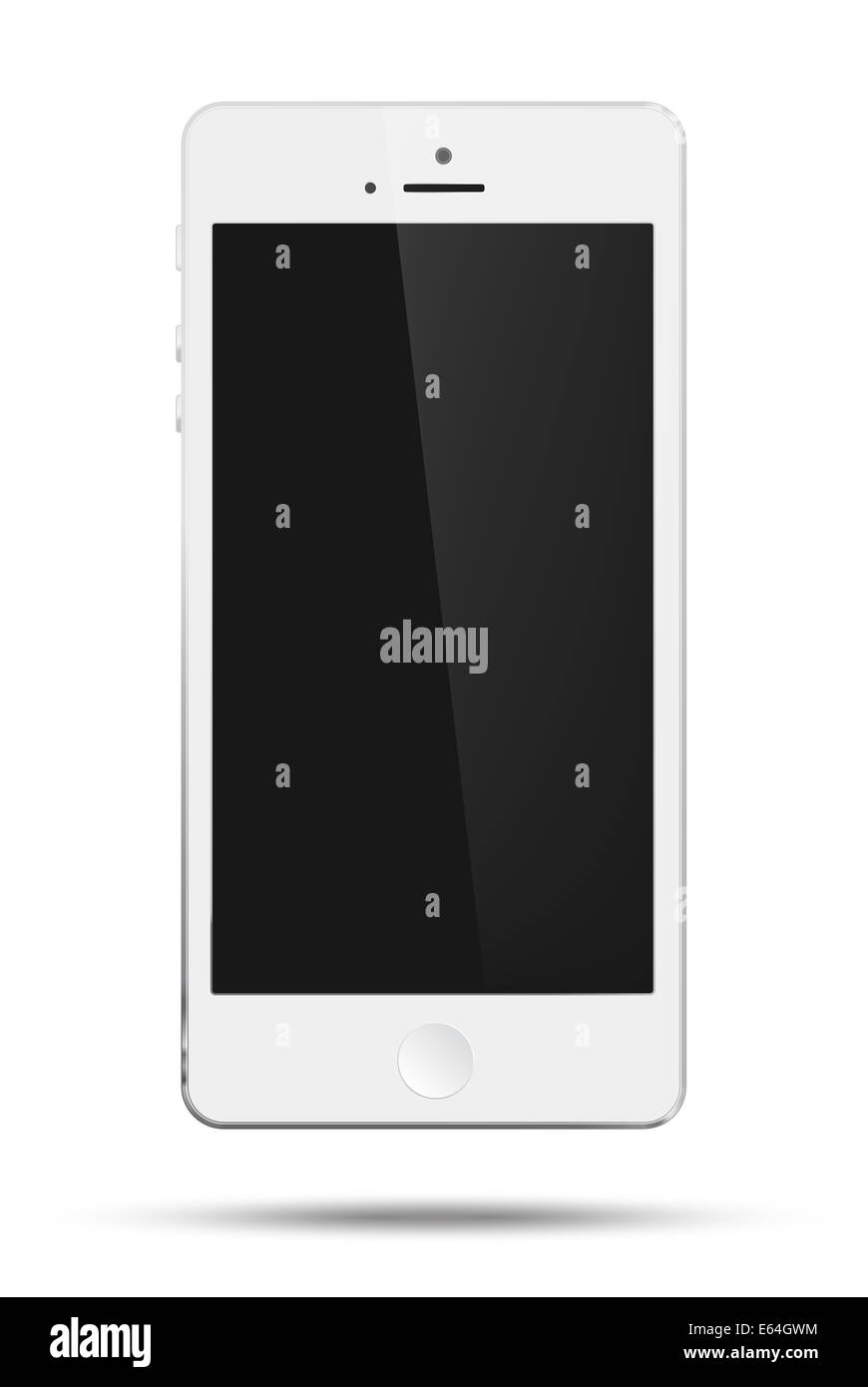 White Mobile SmartPhone Vector In iPhone Style Isolated On White ...