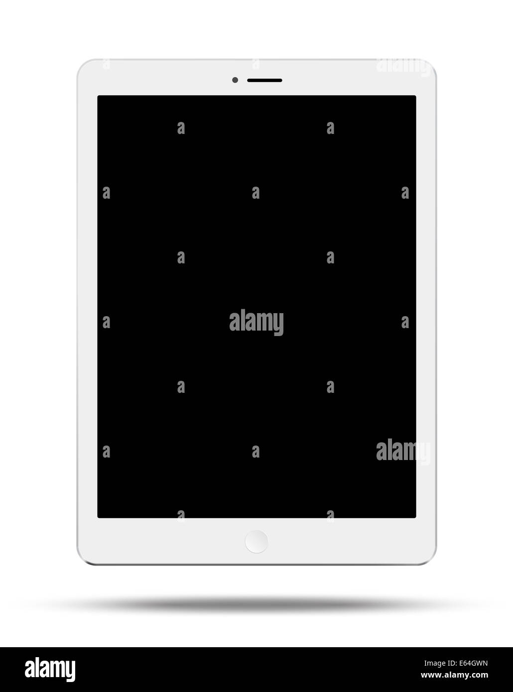 Vector white tablet pc on white background Stock Photo - Alamy