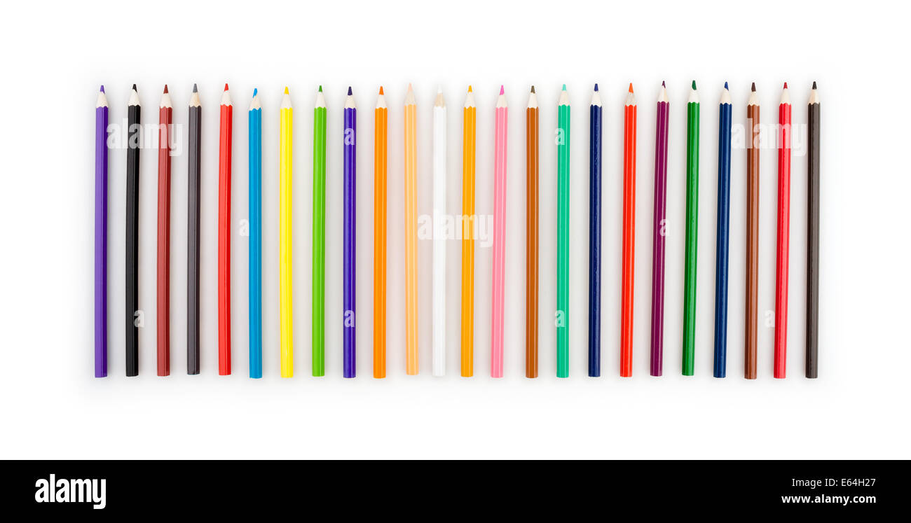 Children colored pencils drawing Cut Out Stock Images & Pictures - Alamy