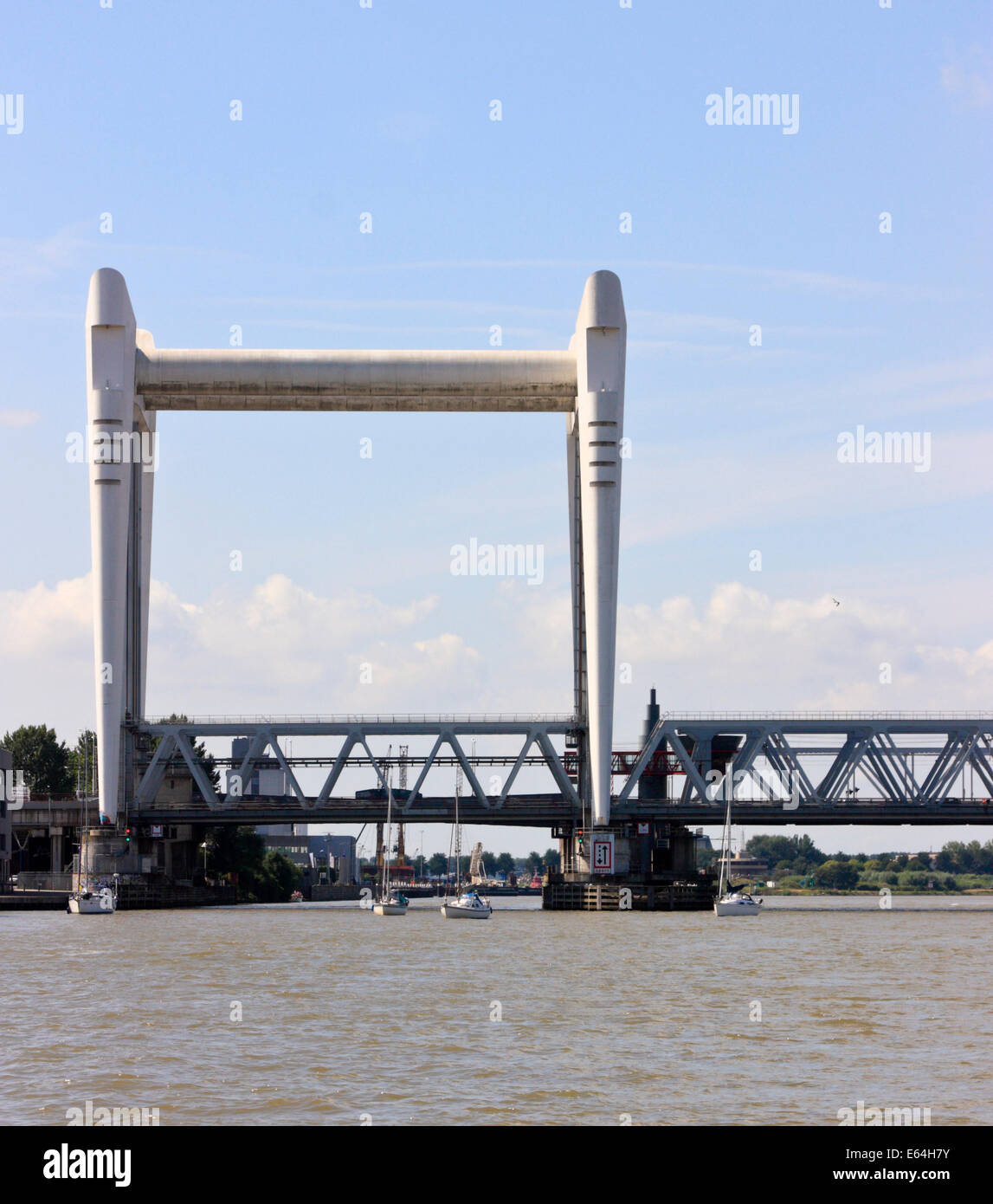 Railway Bridge across Oude Maas River, Dordrecht, Netherlands Stock ...