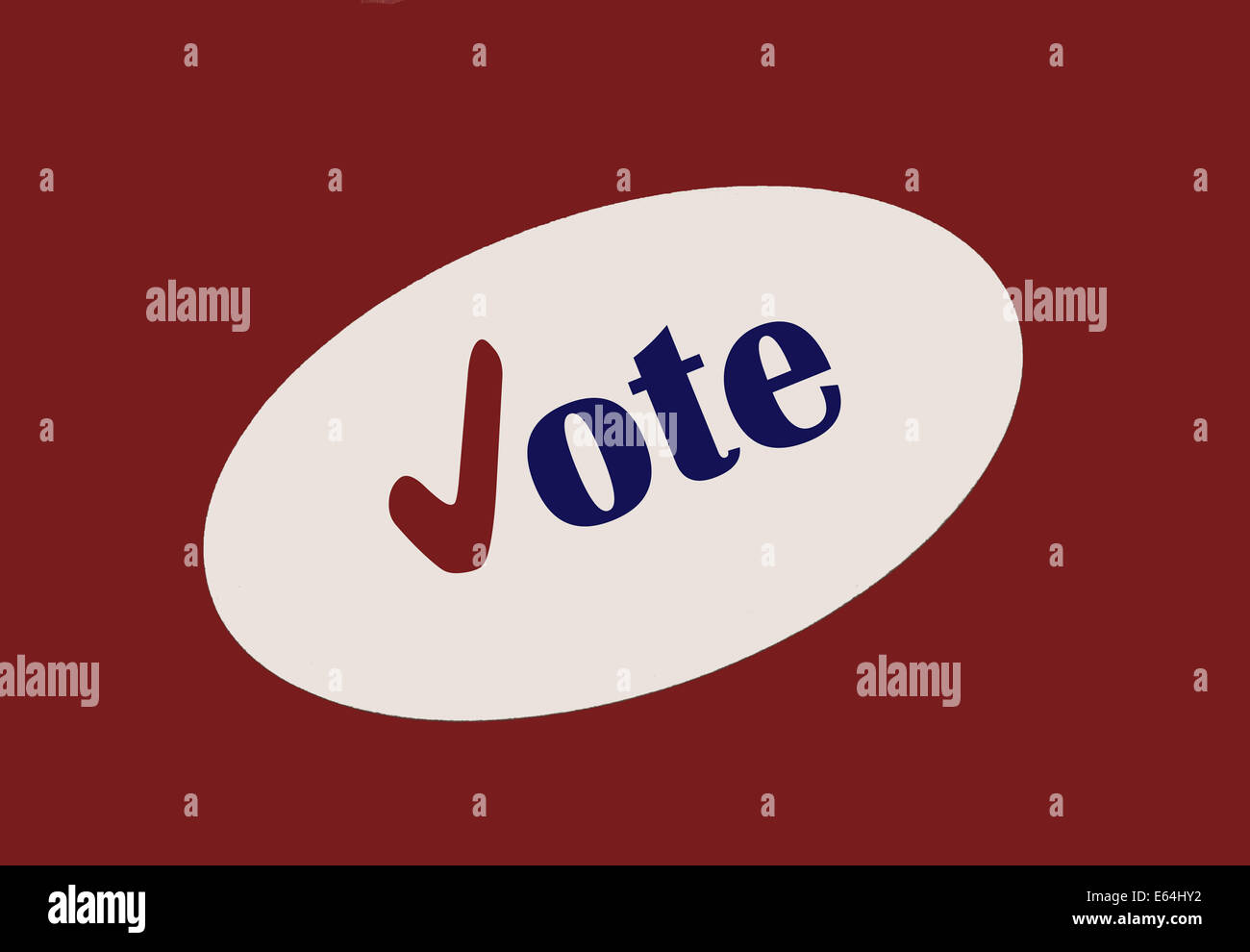 Vote sticker on red background Stock Photo - Alamy