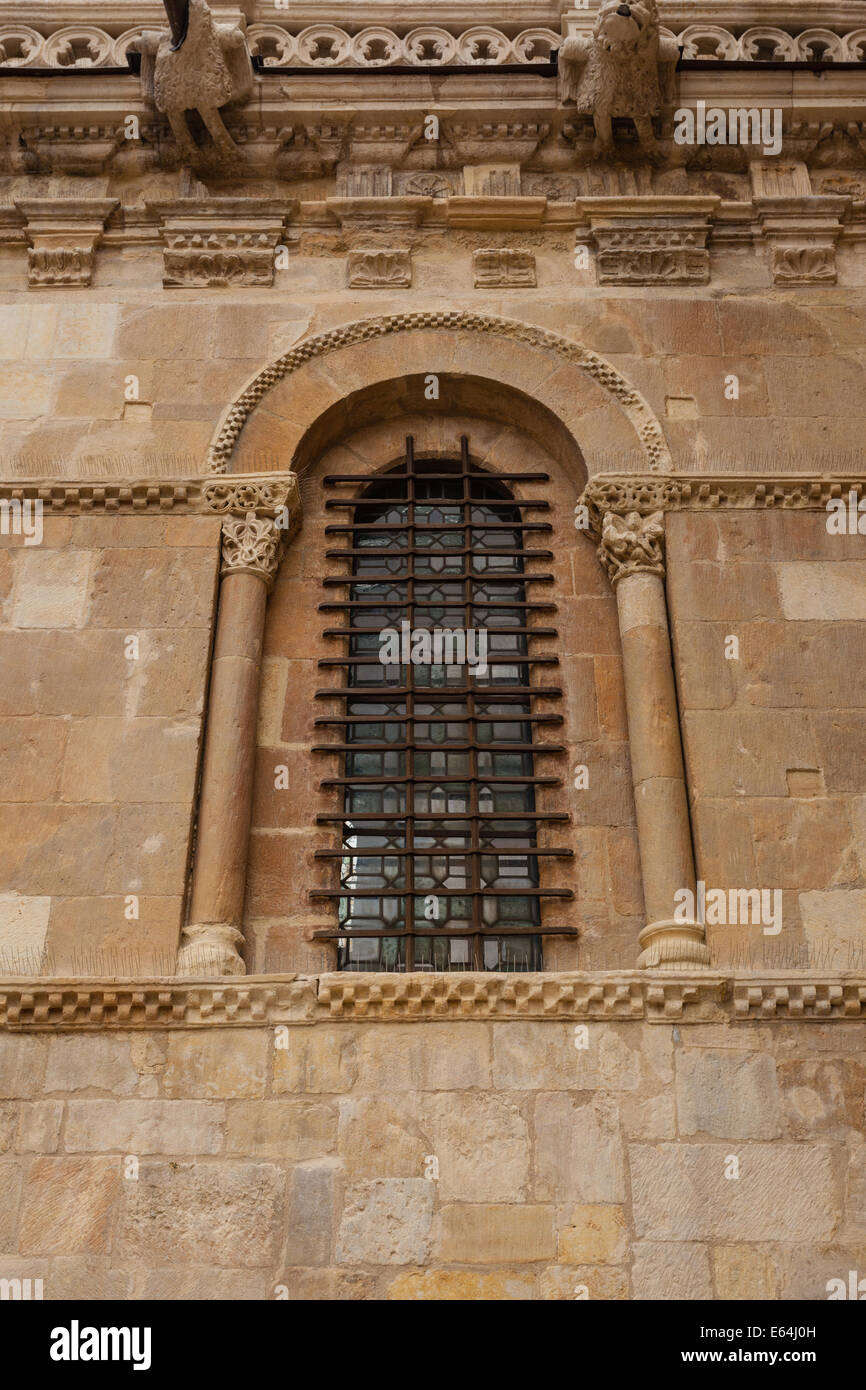 Excellent piece of romanesque art window with fine forged protection in ...