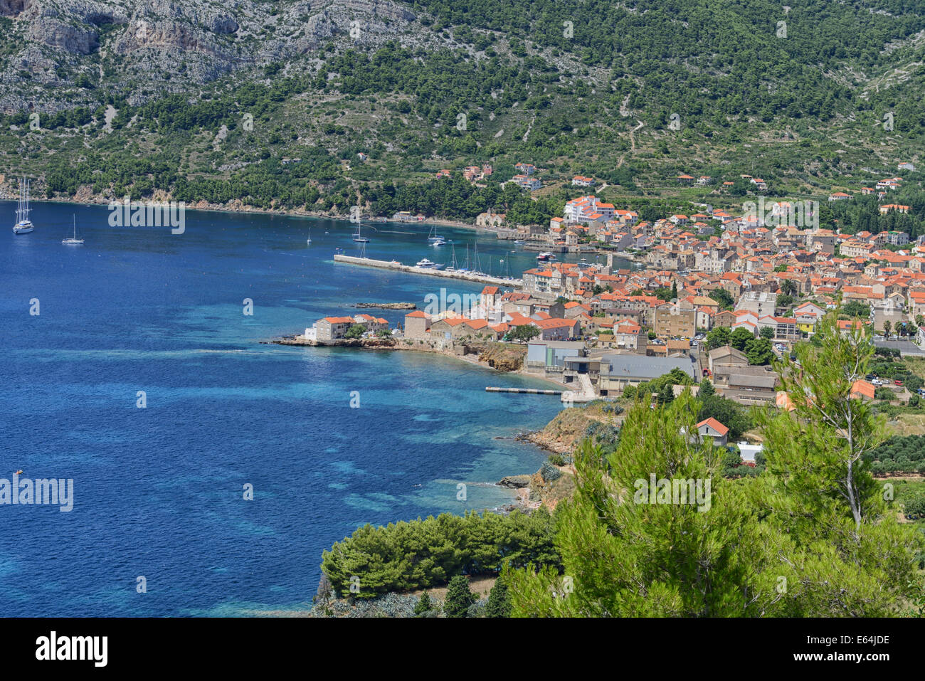 Komiza Village (Vis Island), Croatia Stock Photo - Alamy
