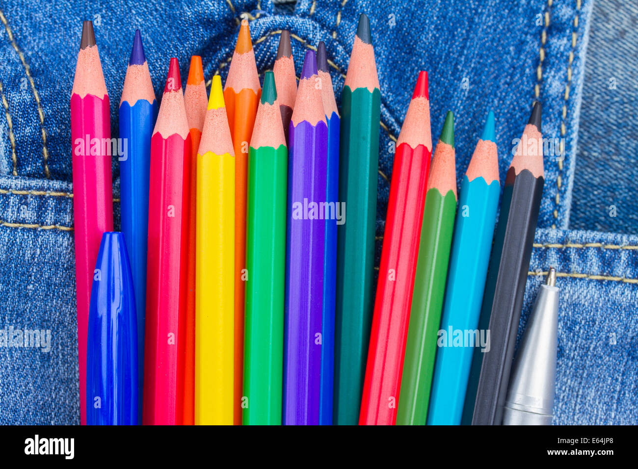 set of multicolored pencils Stock Photo - Alamy