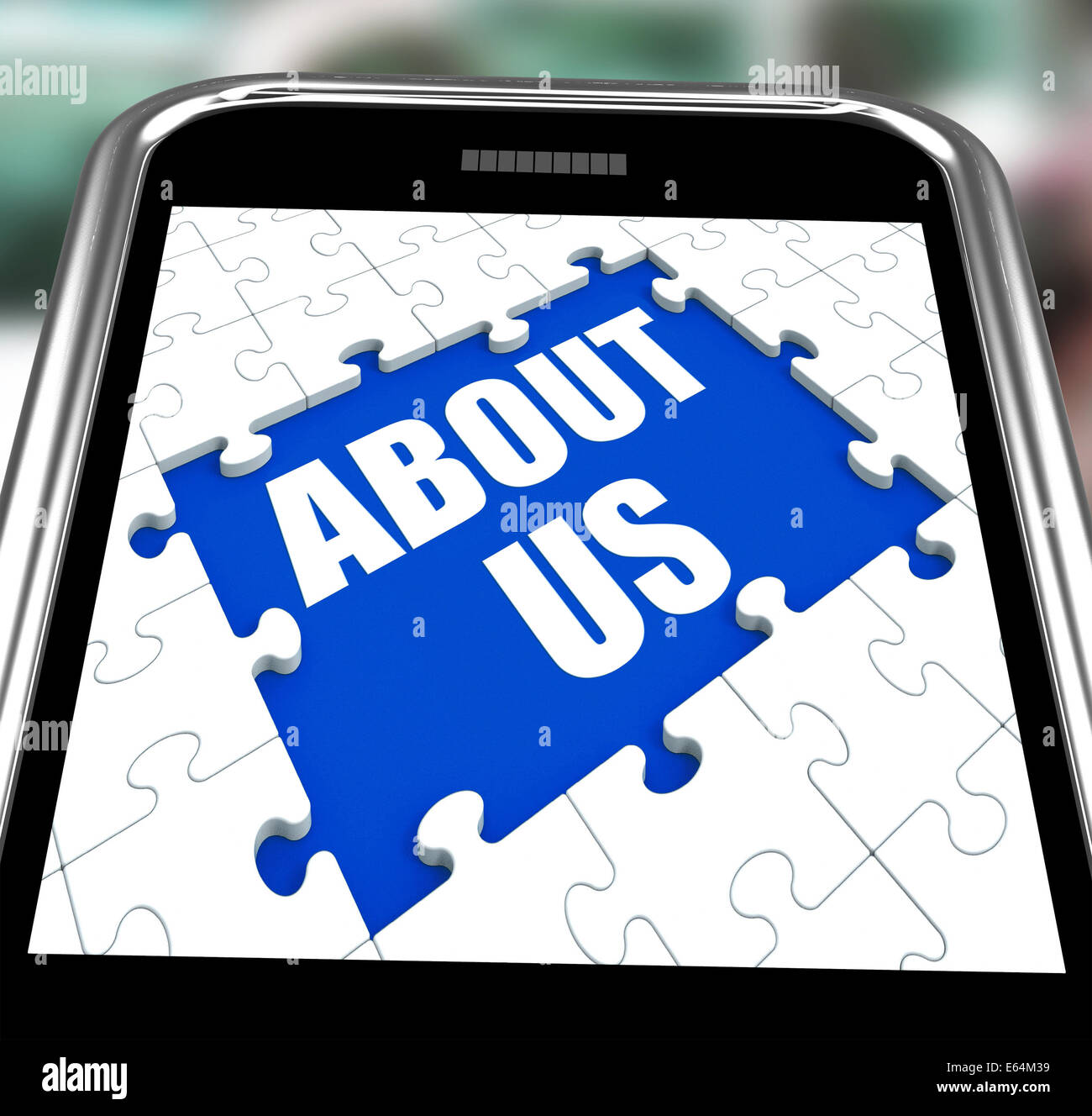 About Us Smartphone Showing Contact And Website Information Stock Photo ...