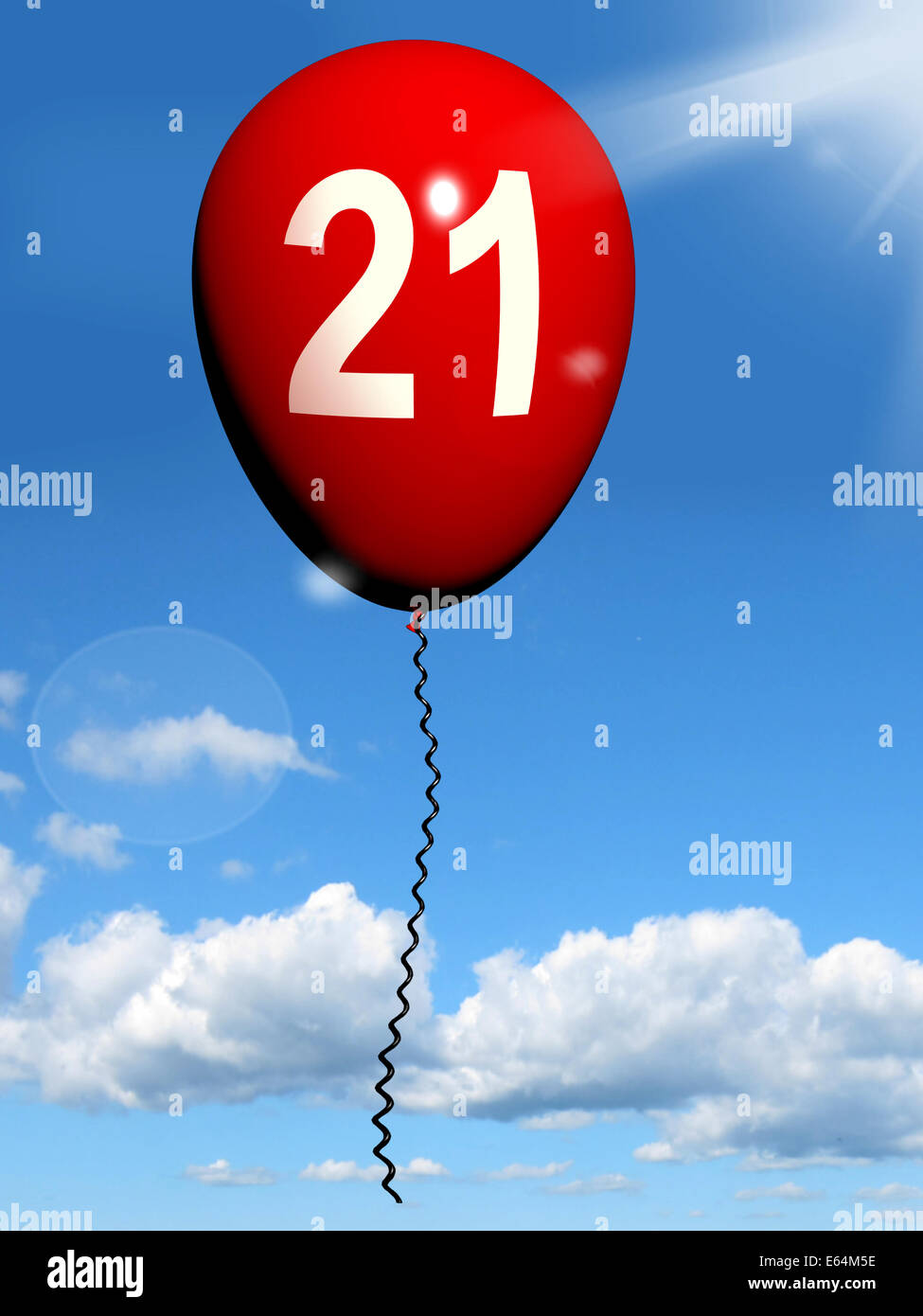 21 Balloon Showing Twenty-first Happy Birthday Celebration Stock Photo ...